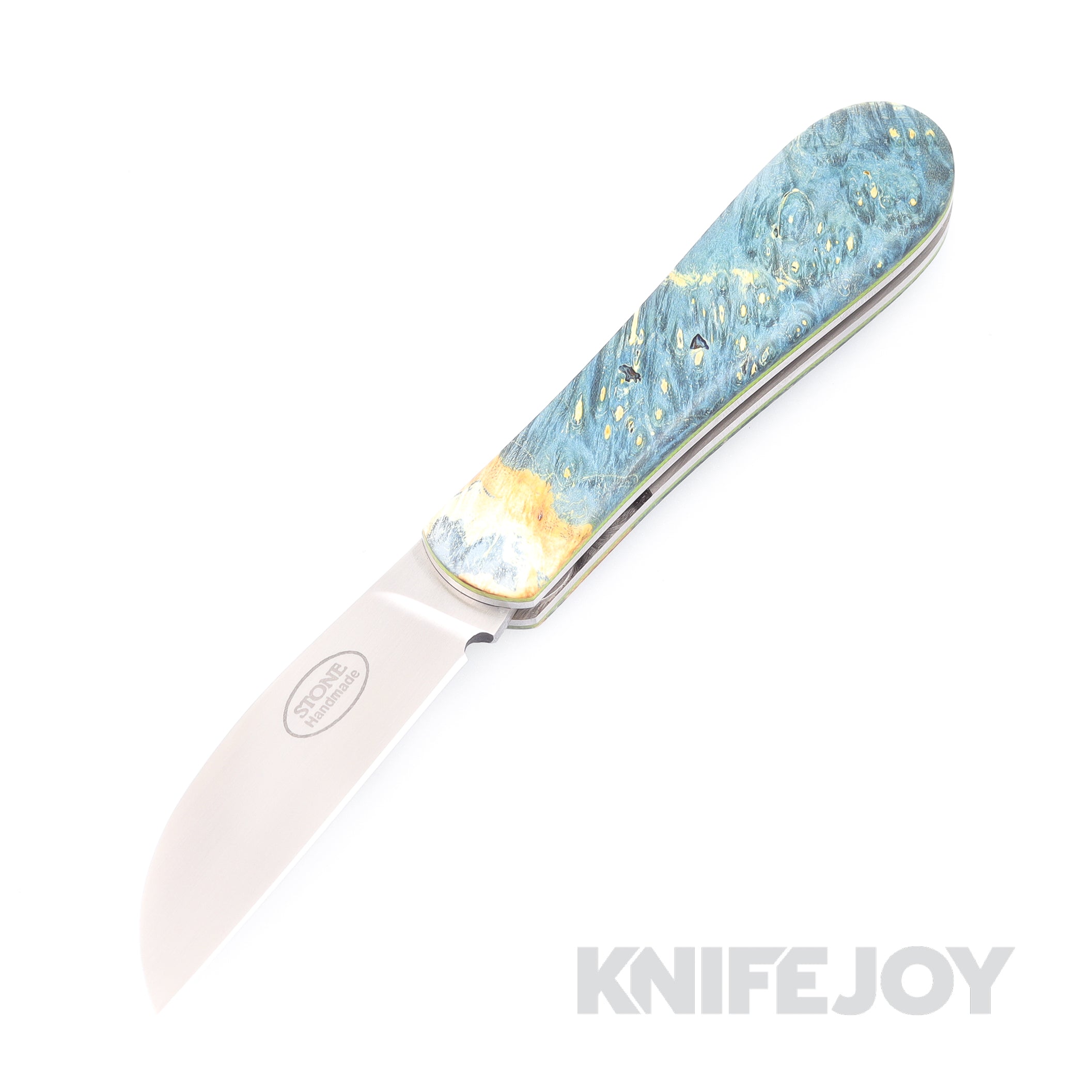 Tinus Stone STONE147 Small Companion Slipjoint with Blue Dyed Maple Sc – KnifeJoy