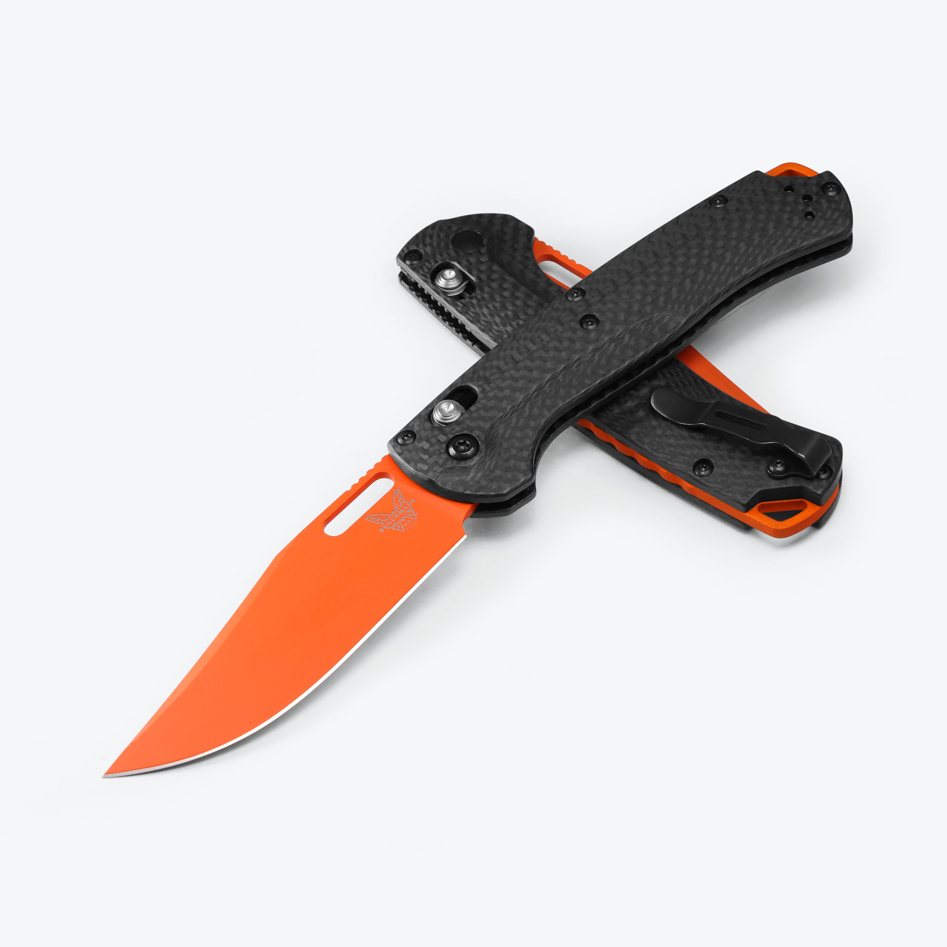 Benchmade 15535OR-01 Taggedout Axis Lock Plain CPM-Magnacut Orange Cli ...
