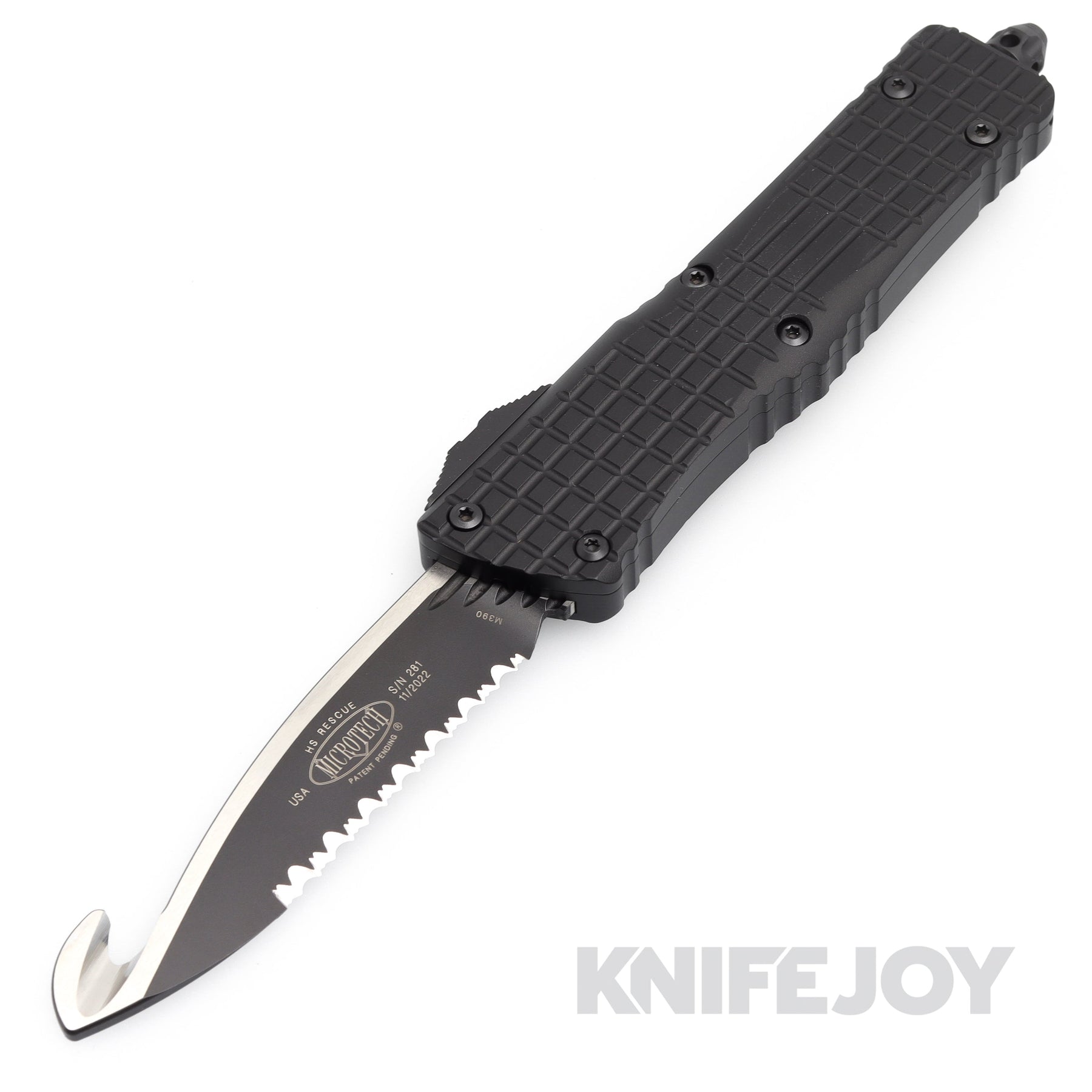 MICROTECH 601-3THS Combat Troodon OTF Auto HS Rescue Full Serrated Bla ...