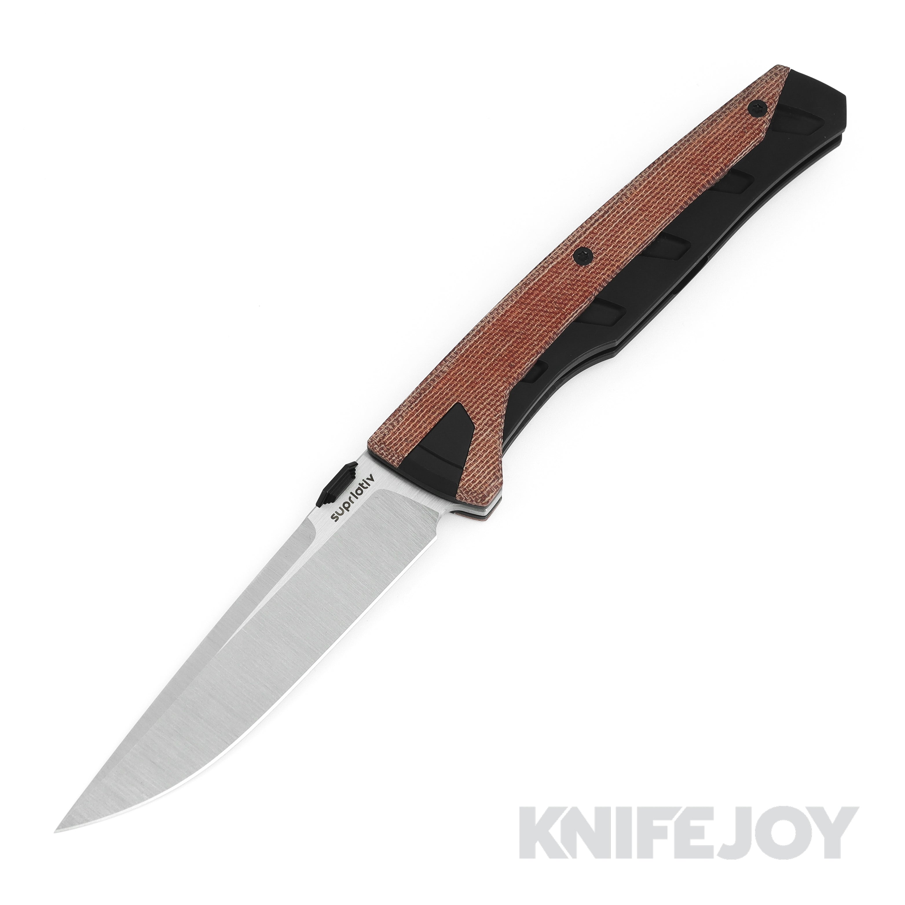 Suprlativ Matador Folder Knife M390 Belt Satin Blade with Orange Micar ...