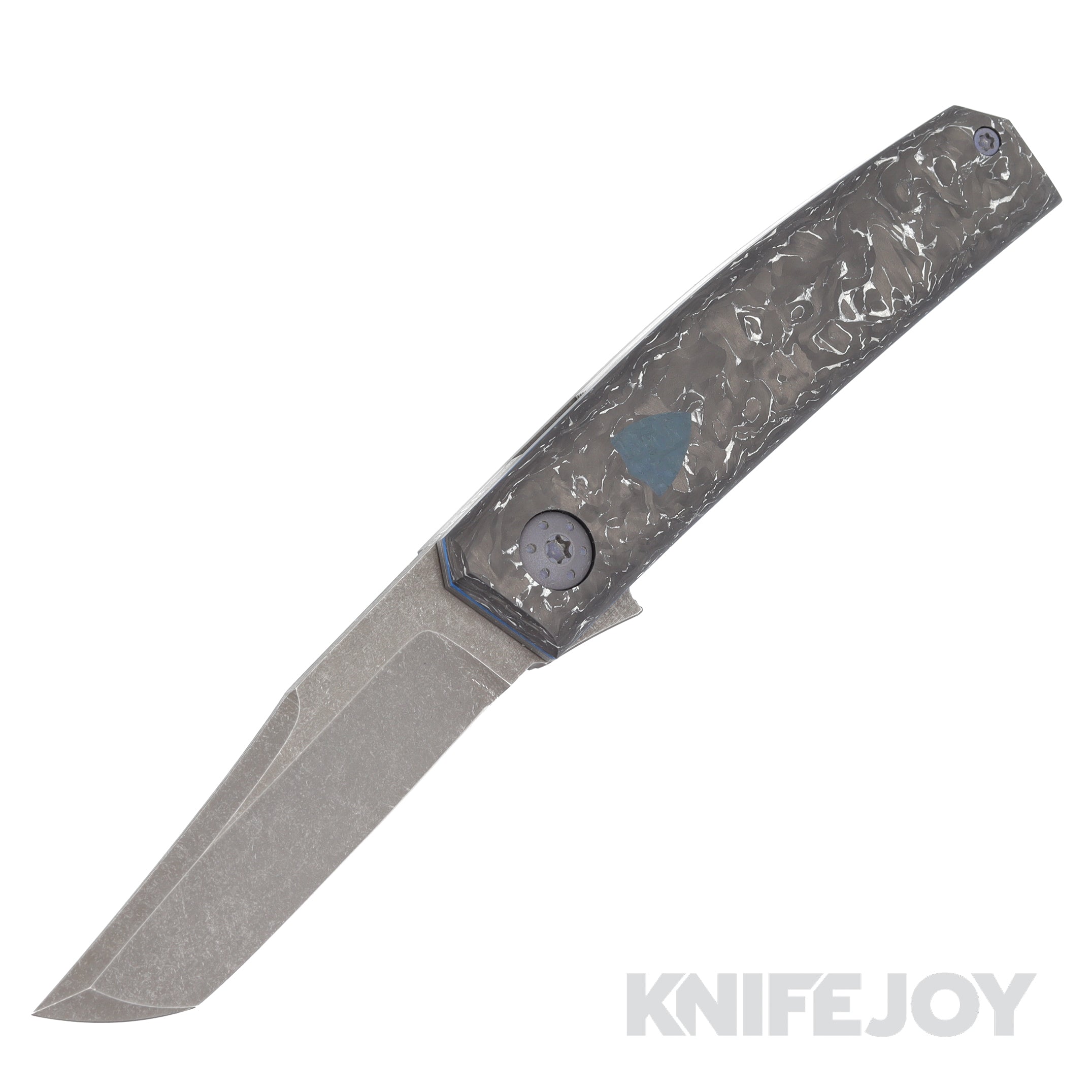 J. Oeser Custom Knives Tengu Knife Nitro V Blade with Marble CamoCarbo ...