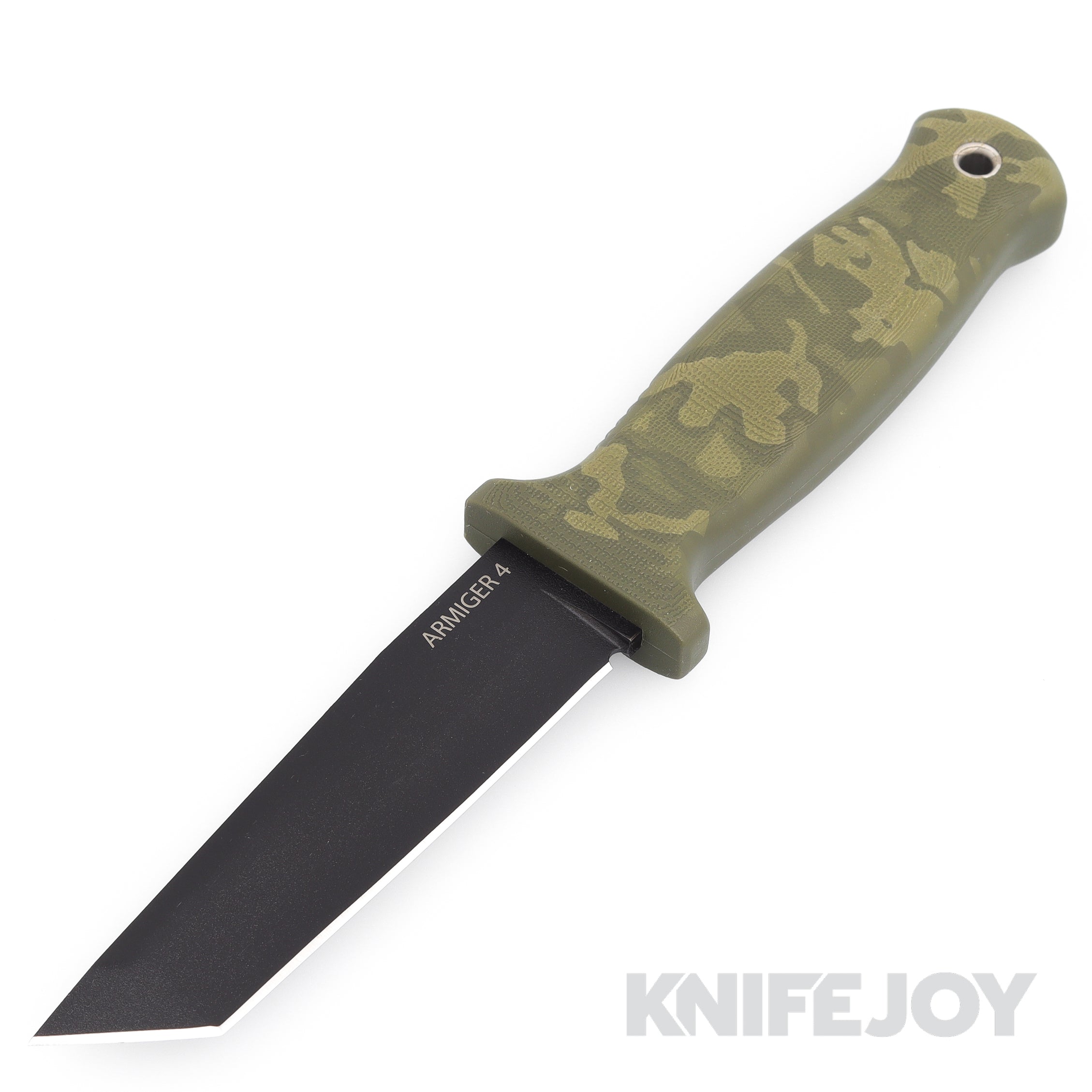 Demko Knives Armiger 4 Fixed Blade Tanto Powder Coated Blade with OD G ...