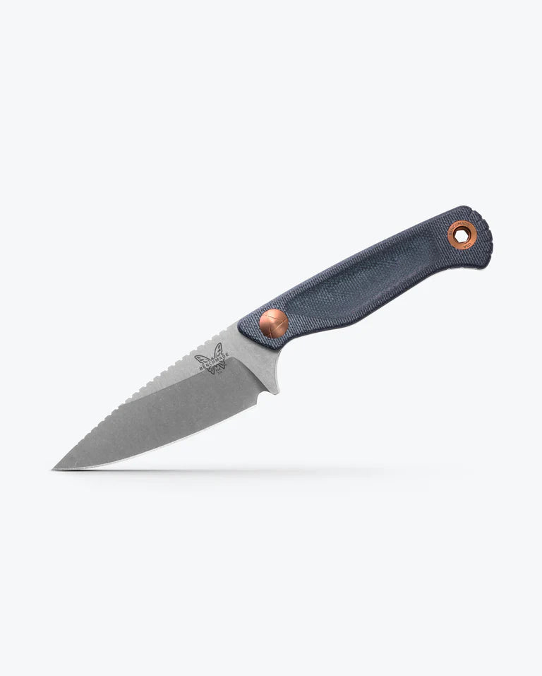 Benchmade 203 Dacian Fixed Blade Knife Spearpoint Satin Blade with Blu ...