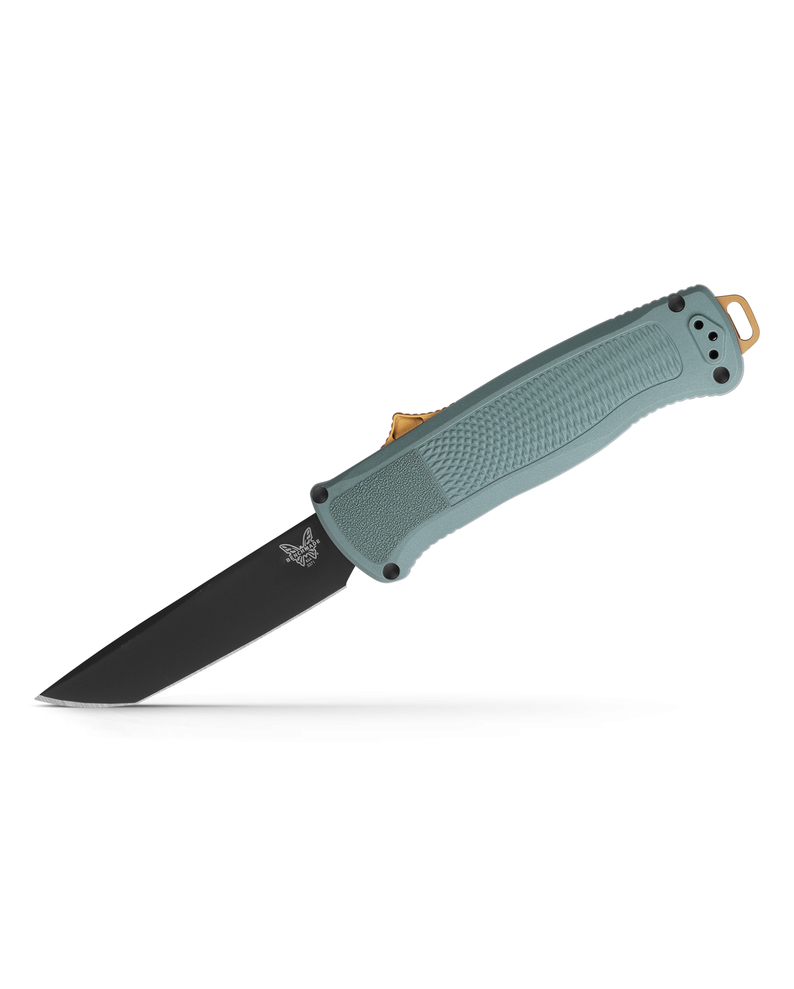 Benchmade 5370BK-07 OTF Shootout Auto CPM-CruWear Black DLC Finish Tan ...