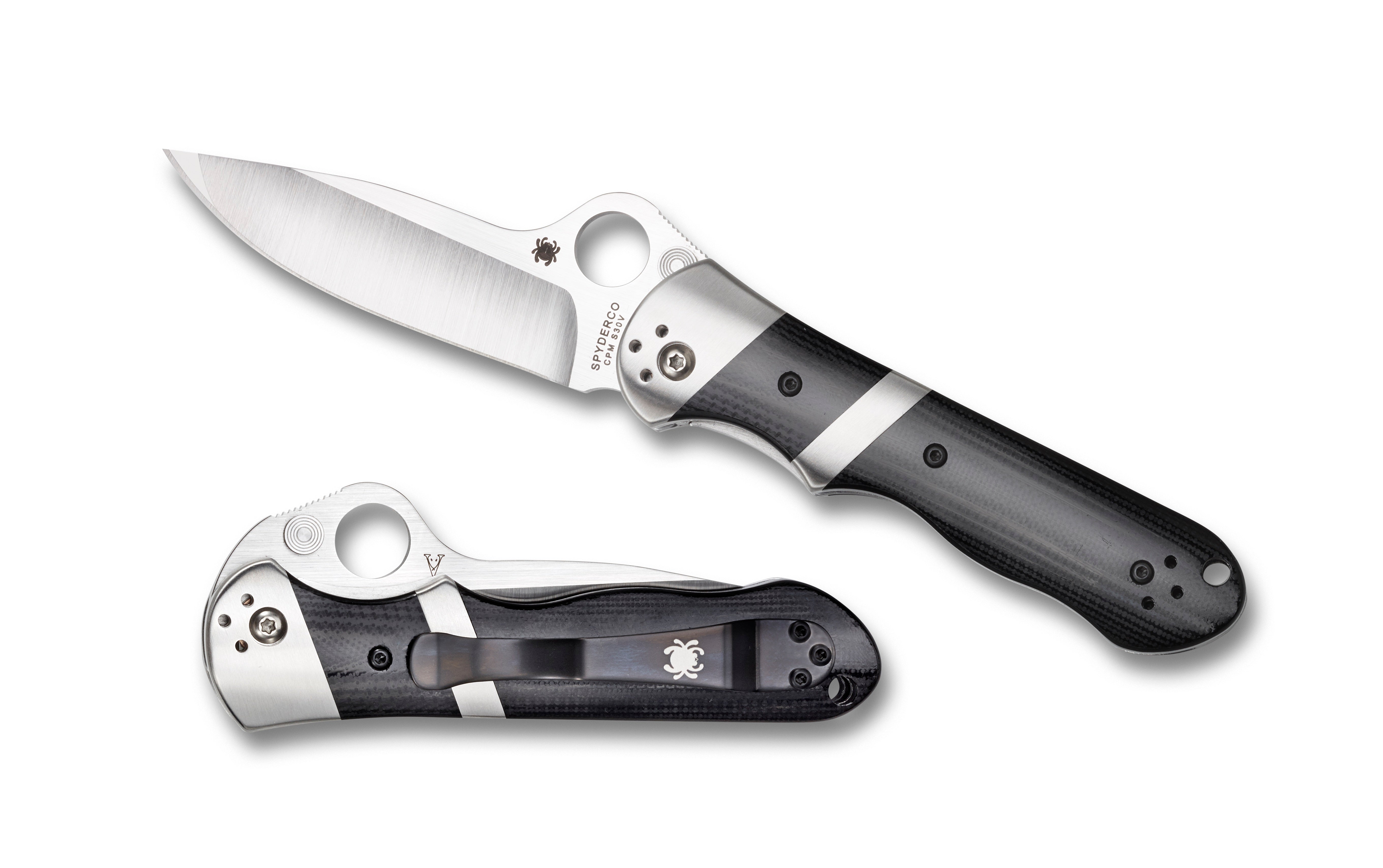 Spyderco C224GP Vallotton Lil' Sub-Hilt Plain Edge Satin Blade with Bl ...