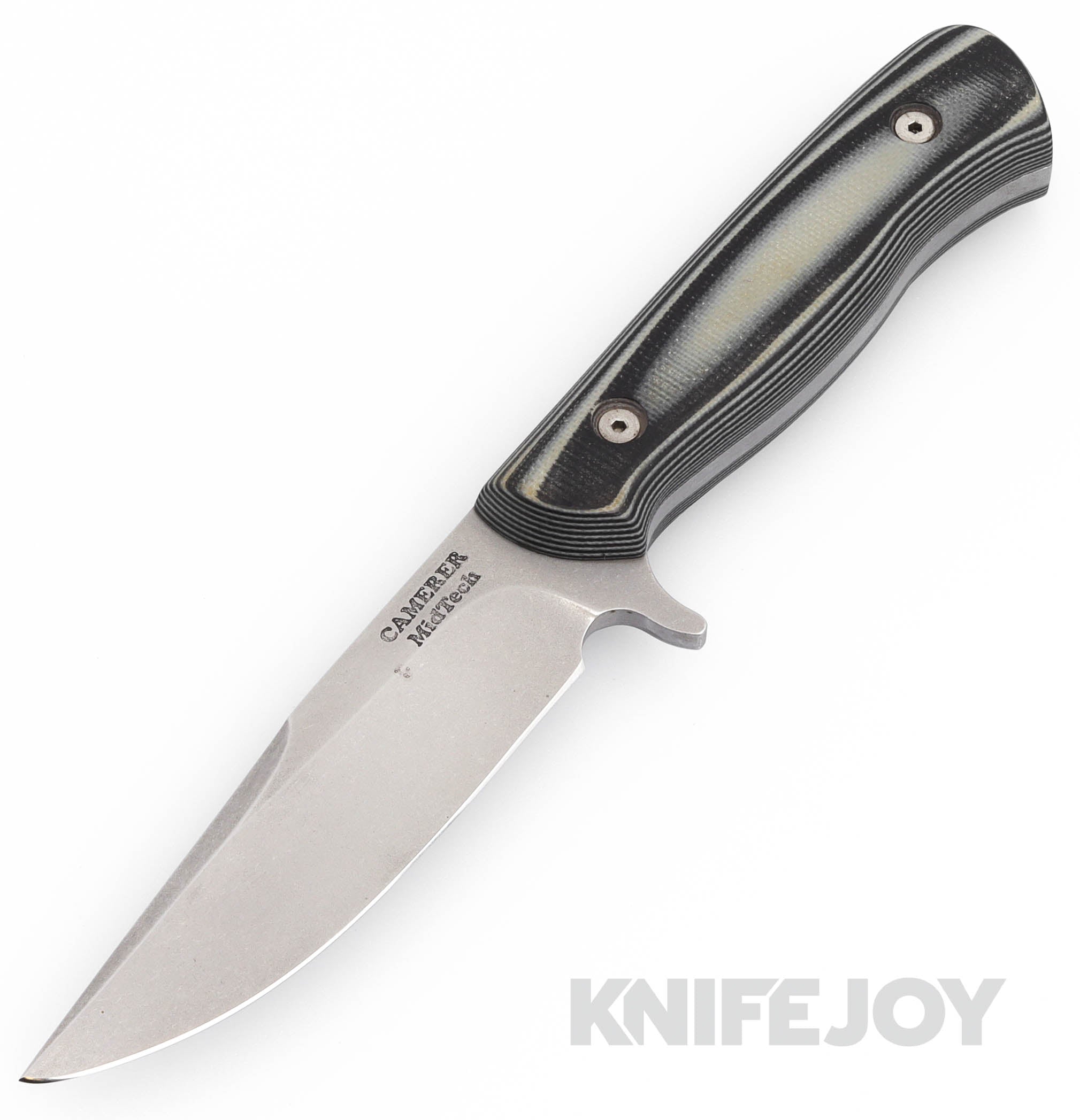 Camerer Knives Custom Fixed Blade Model Wrangler Tumbled 52100 Blade w ...