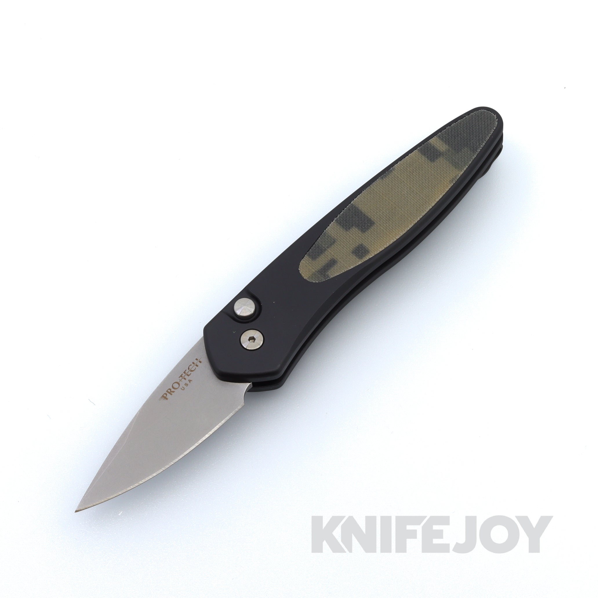 Pro-Tech Knives 3624 Half-Breed Stonewash Blade with Camo G10 over Bla ...