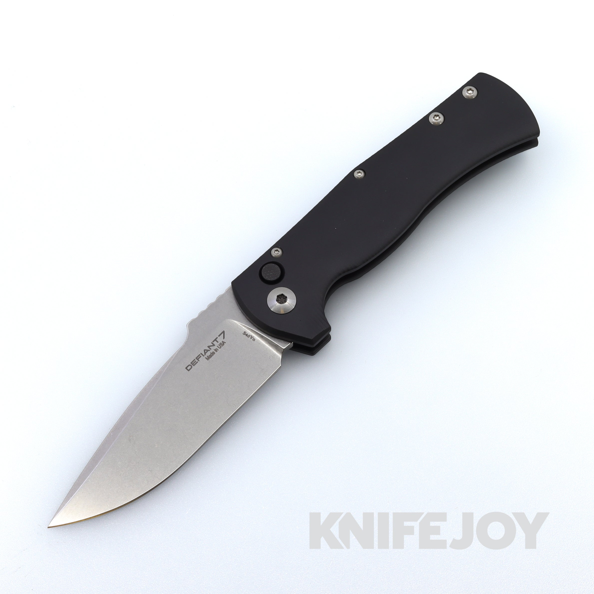 Les George Defiant 7 Eagle with Stonewash S45VN Blade and Black Alumin ...