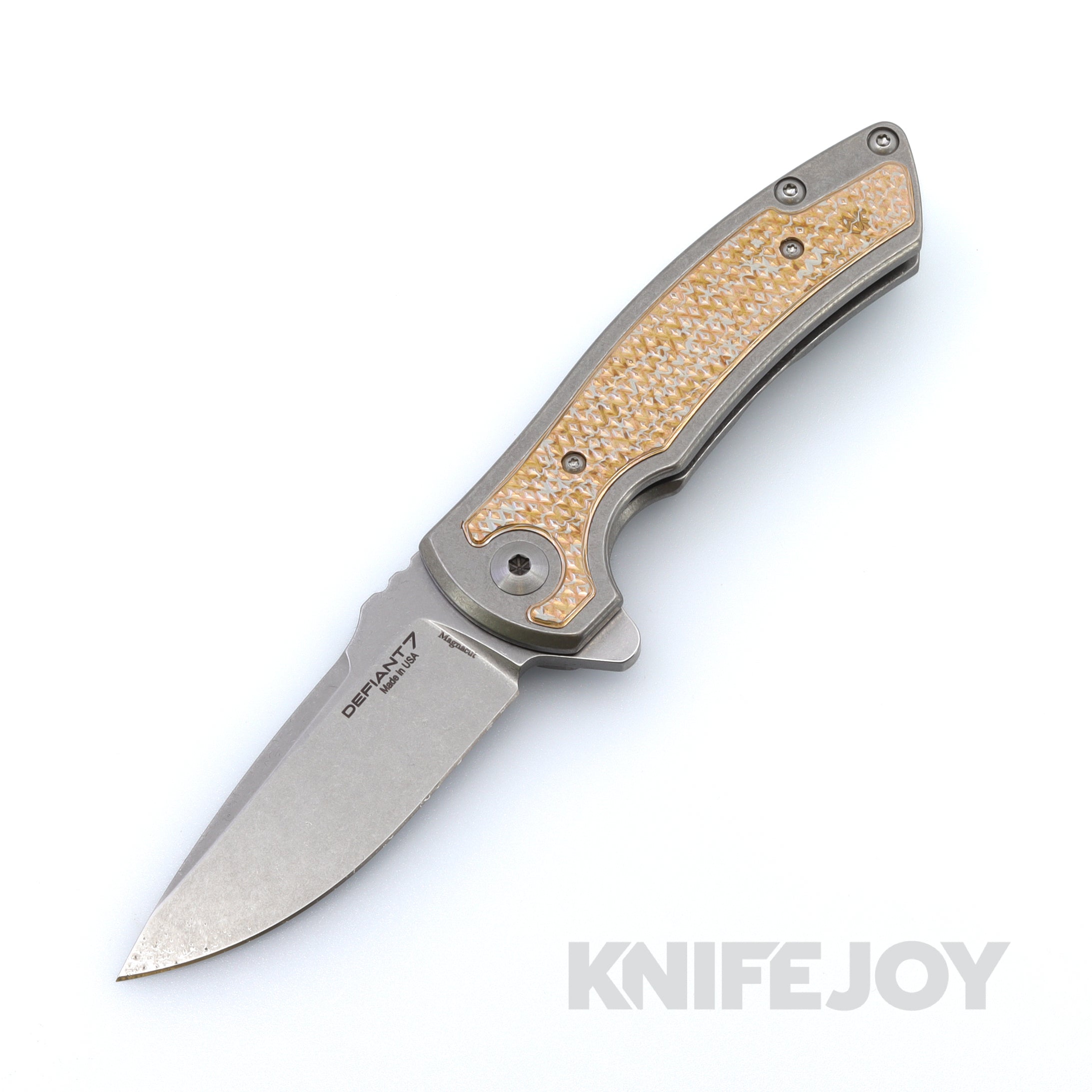 Les George Defiant 7 Hyrax with Stonewash Magnacut Blade and Titanium ...