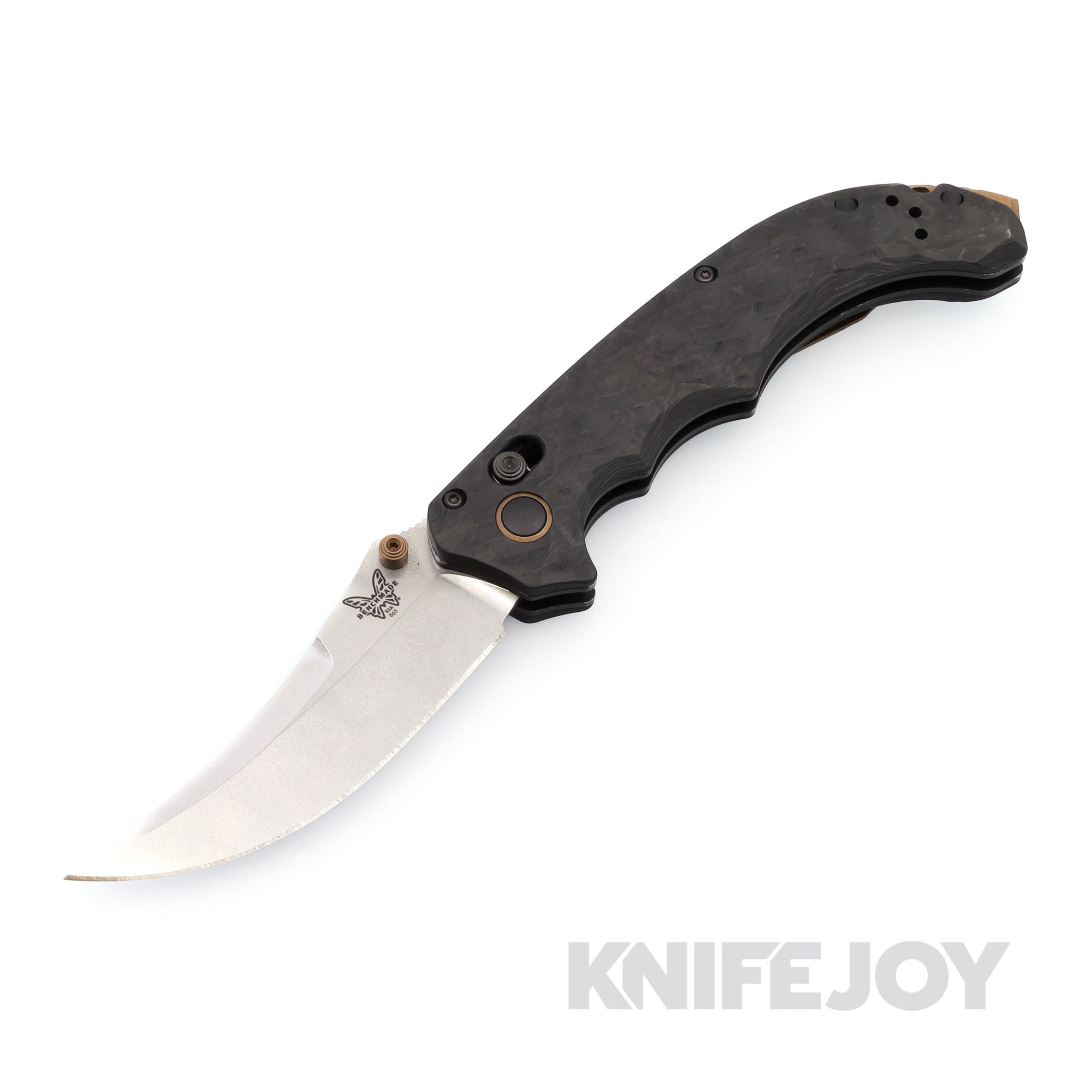 Benchmade 865-02 Mini Bedlam S90V Scimitar Blade with Textured Carbon ...