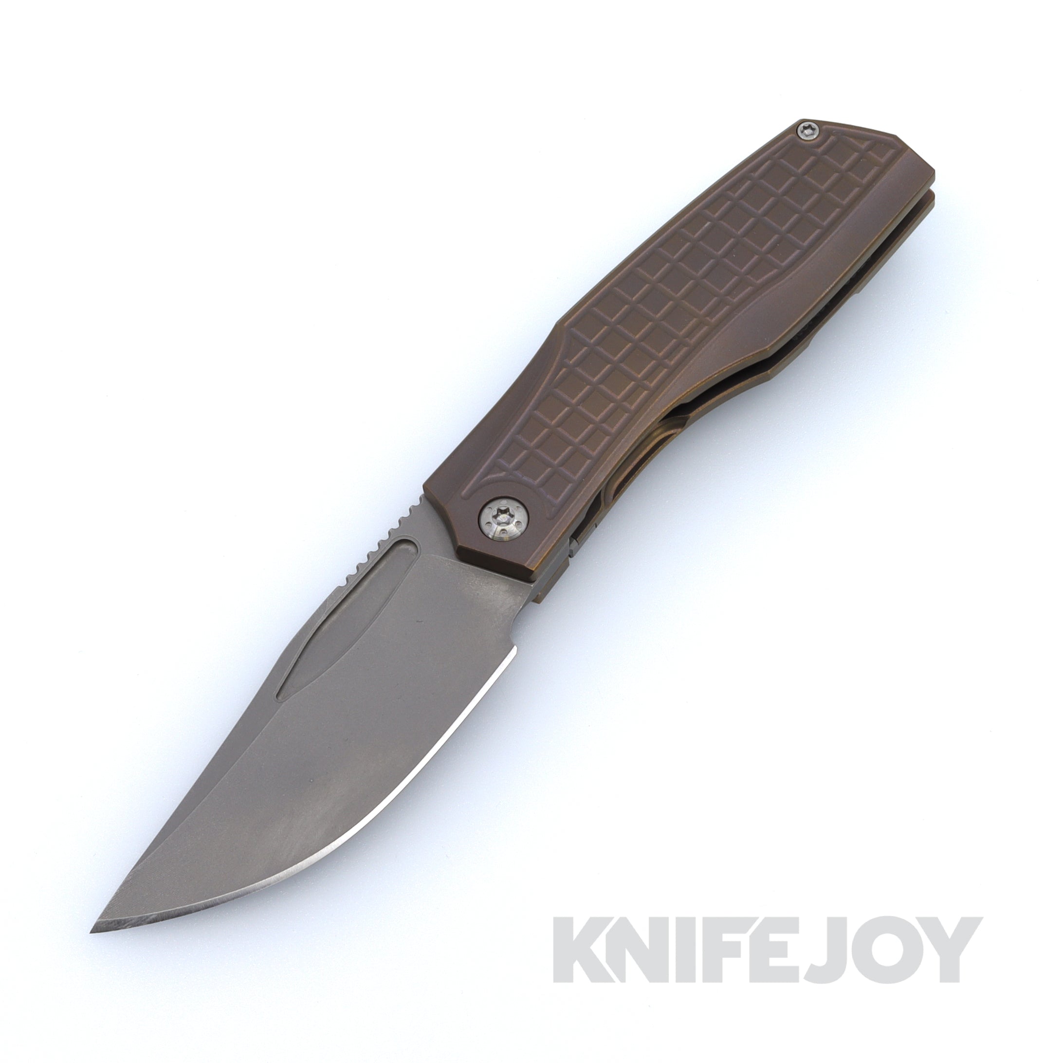 Prince Customs Protean Folder Knife 20CV Blade with Frag Textured Bron ...