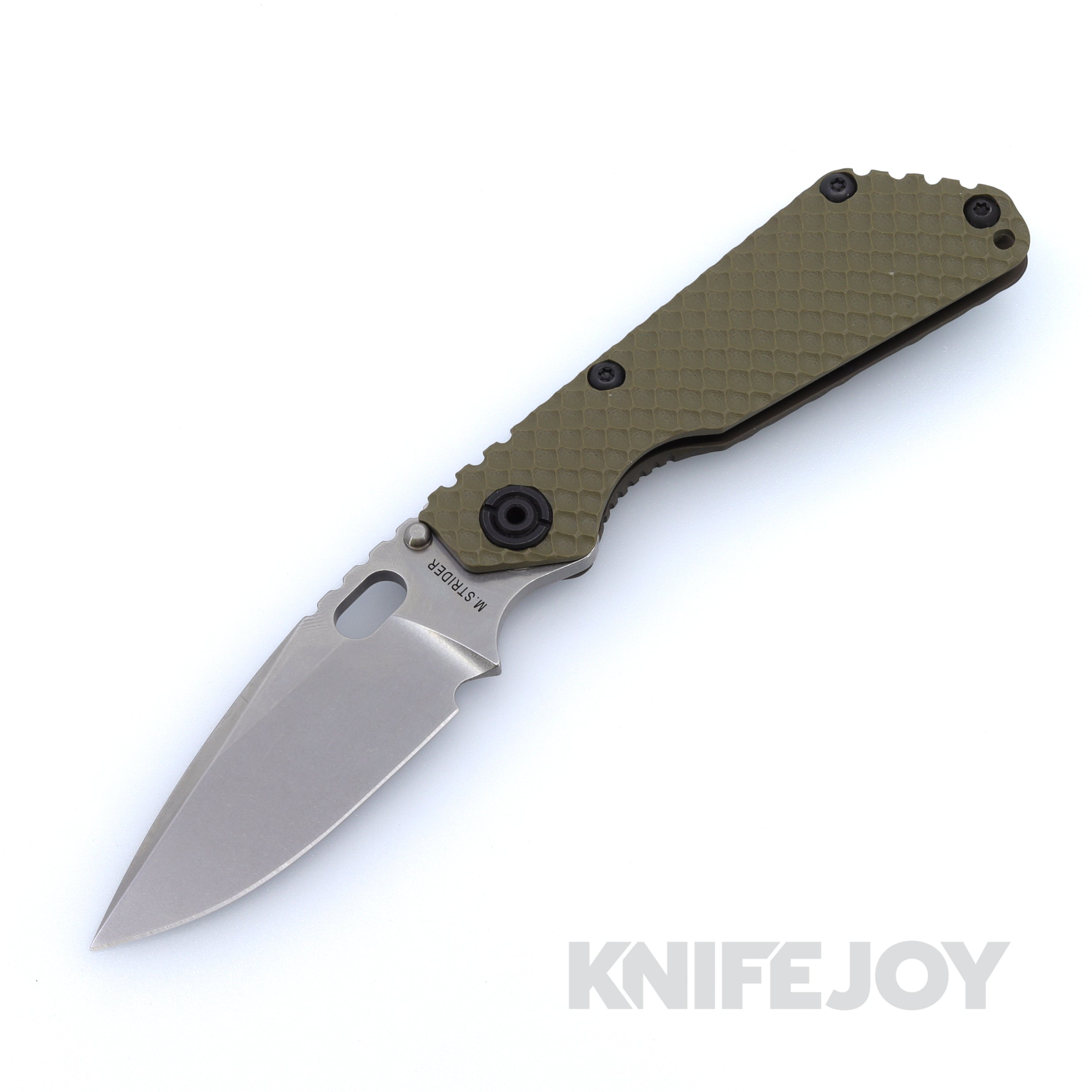 Mick Strider Knives SnG Stonewashed Magnacut Spearpoint Blade with Gre ...