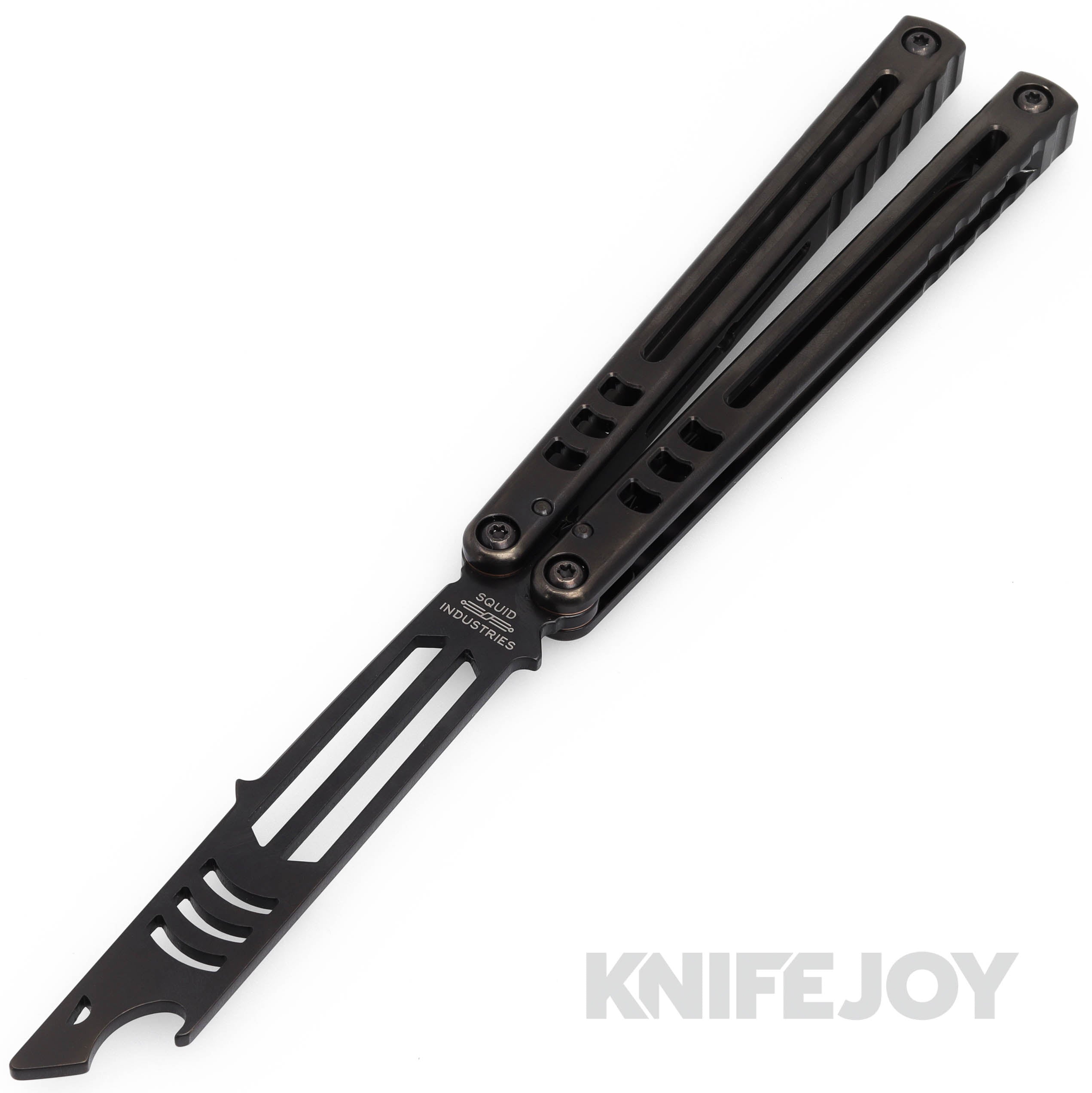 Squid Industries Knives Madko Trainer Balisong Butterfly Knife DLC Bla ...