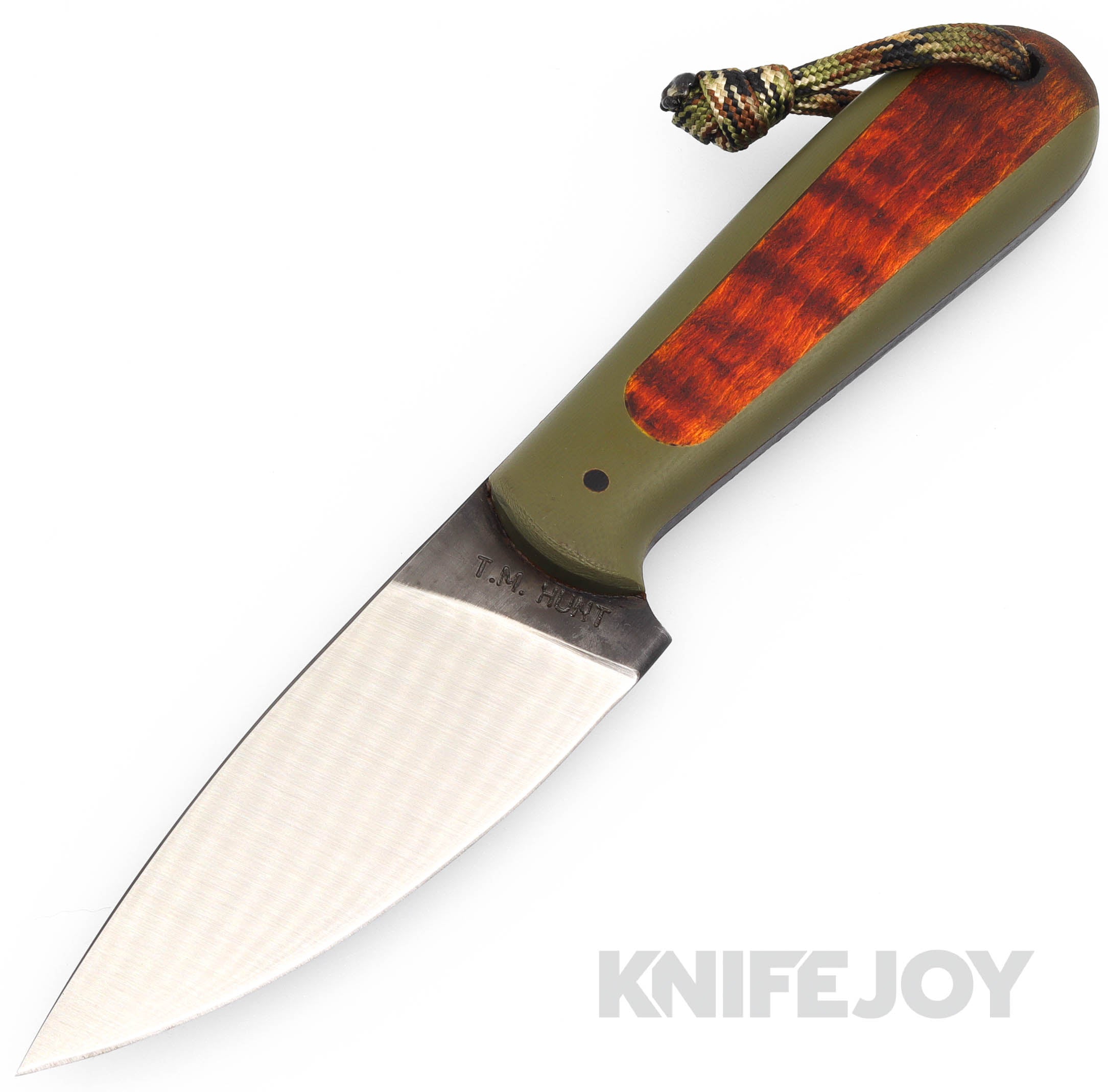 T.M. Hunt Custom Knives Hedgehog Fixed Blade with Curly Maple Handles ...