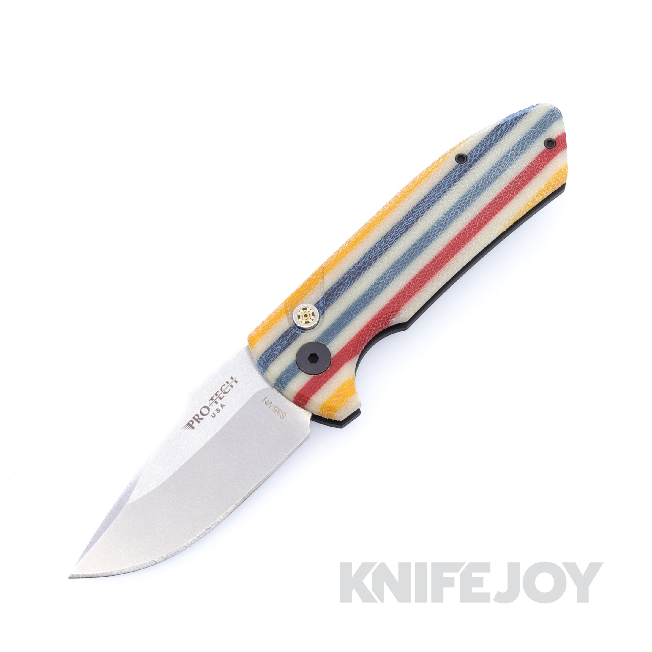 Pro-tech Knives SBR-Unique Micarta SBR S35VN with Unique Retro Striped ...