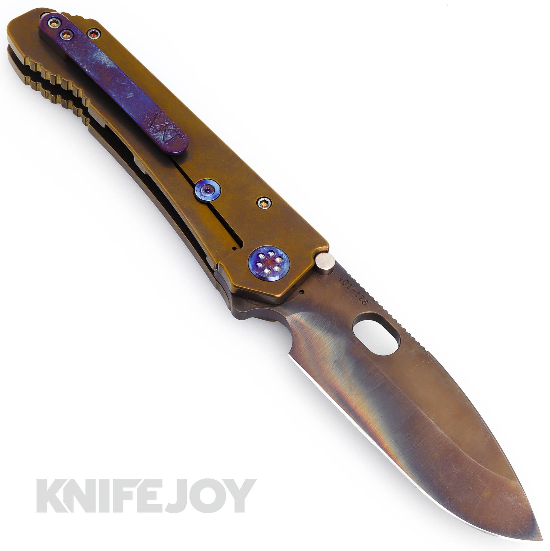 Medford Knives 187DP D2 Vulcan Drop Point Blade with Bronze "Art Deco ...