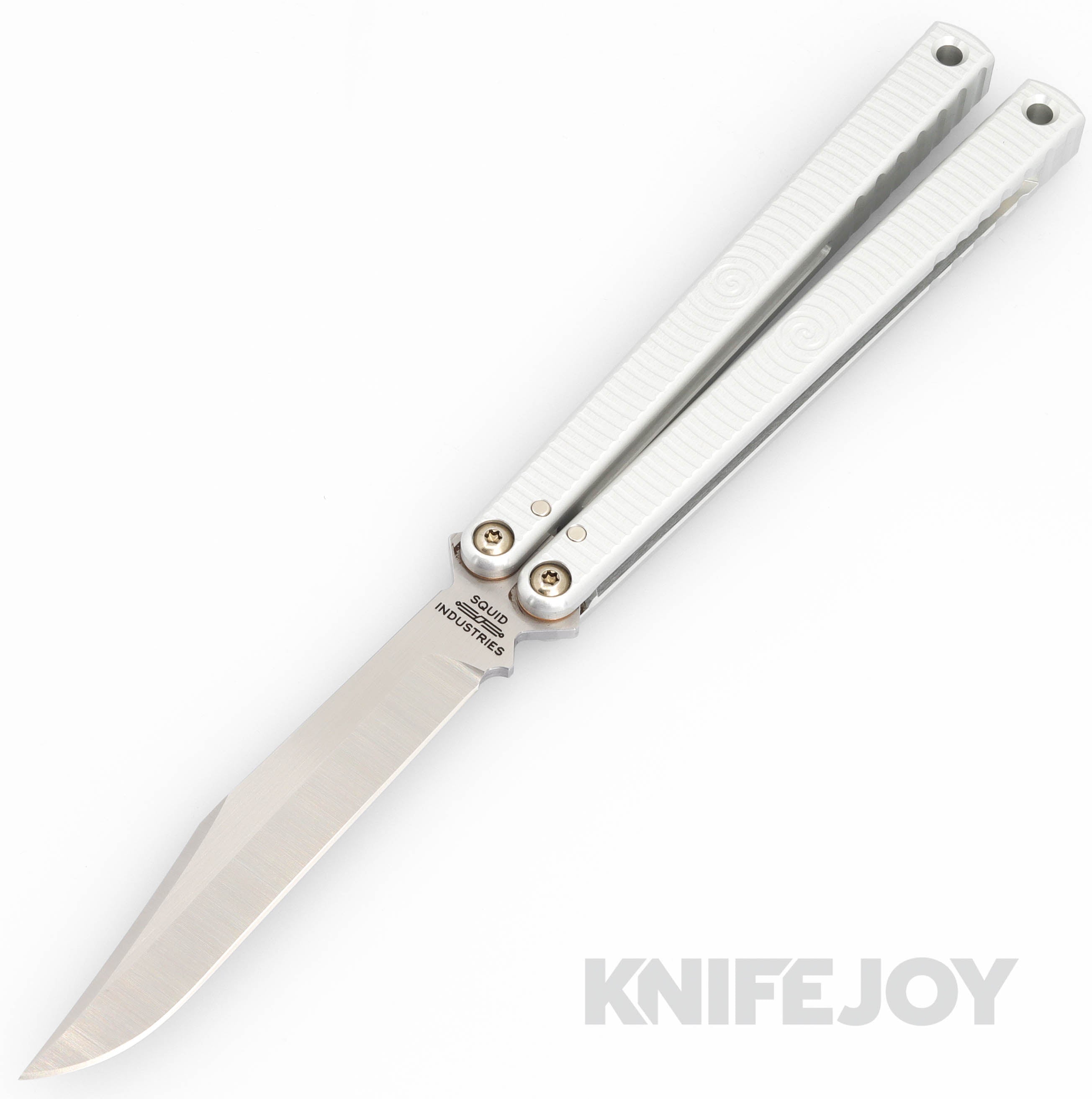 Squid Industries Knives Spiral Silver Krake Raken V3 Balisong Butterfl ...