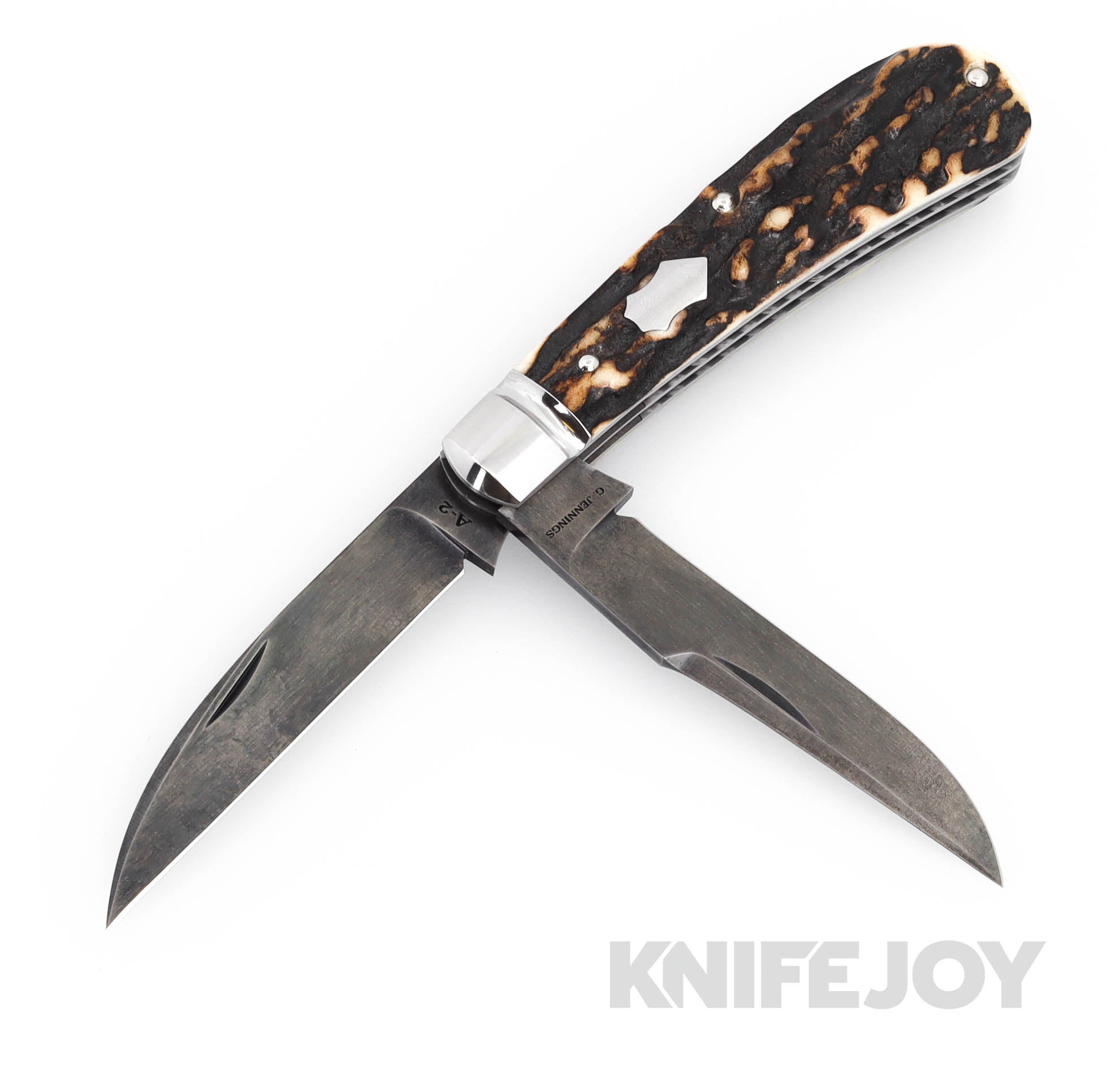 Grayson Jennings Custom Knives Wharncliffe Trapper SlipJoint Etched A2 ...