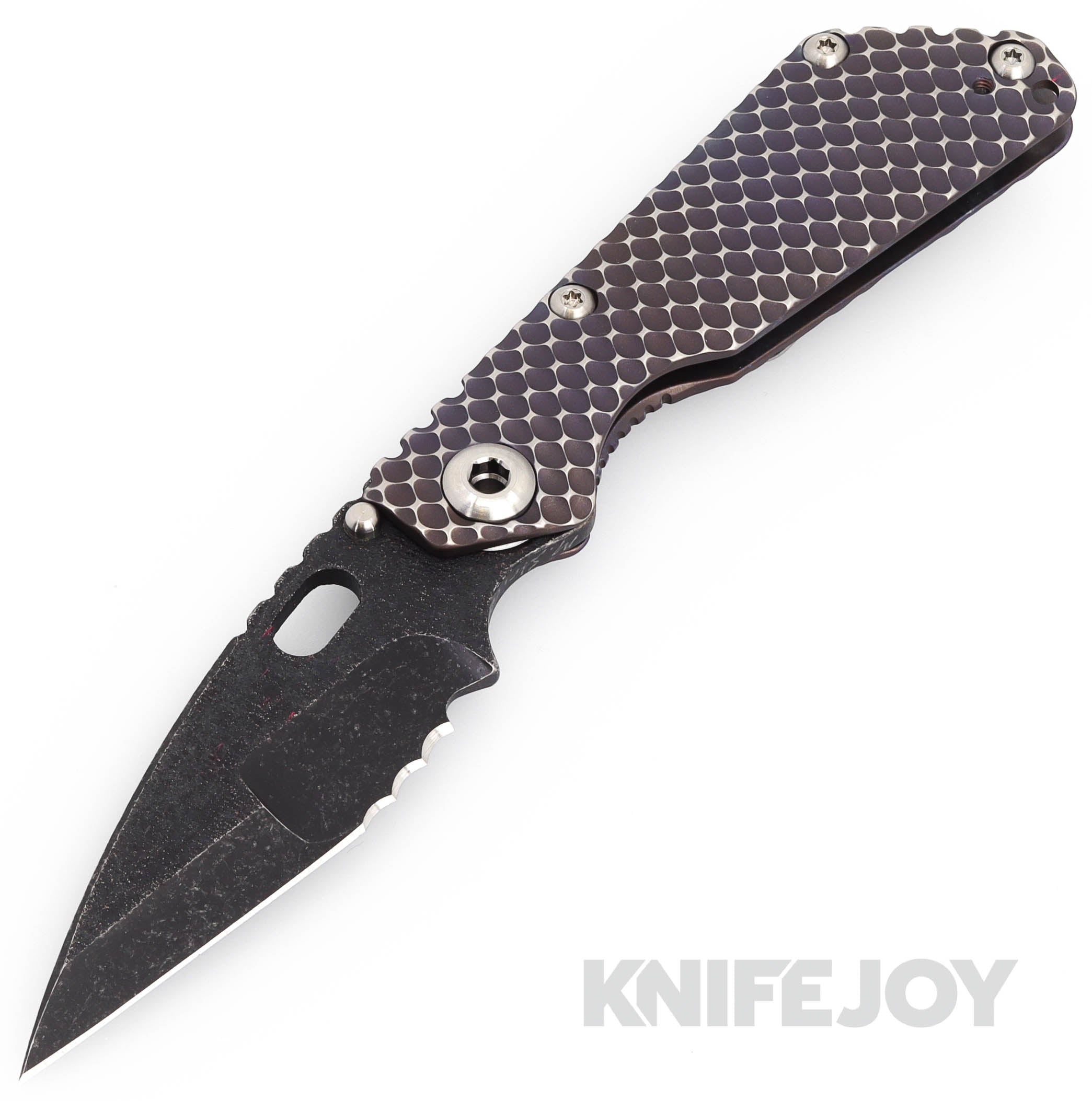 Mick Strider Custom Knives SnG Nightmare Grind Blade with Purple Anodi ...