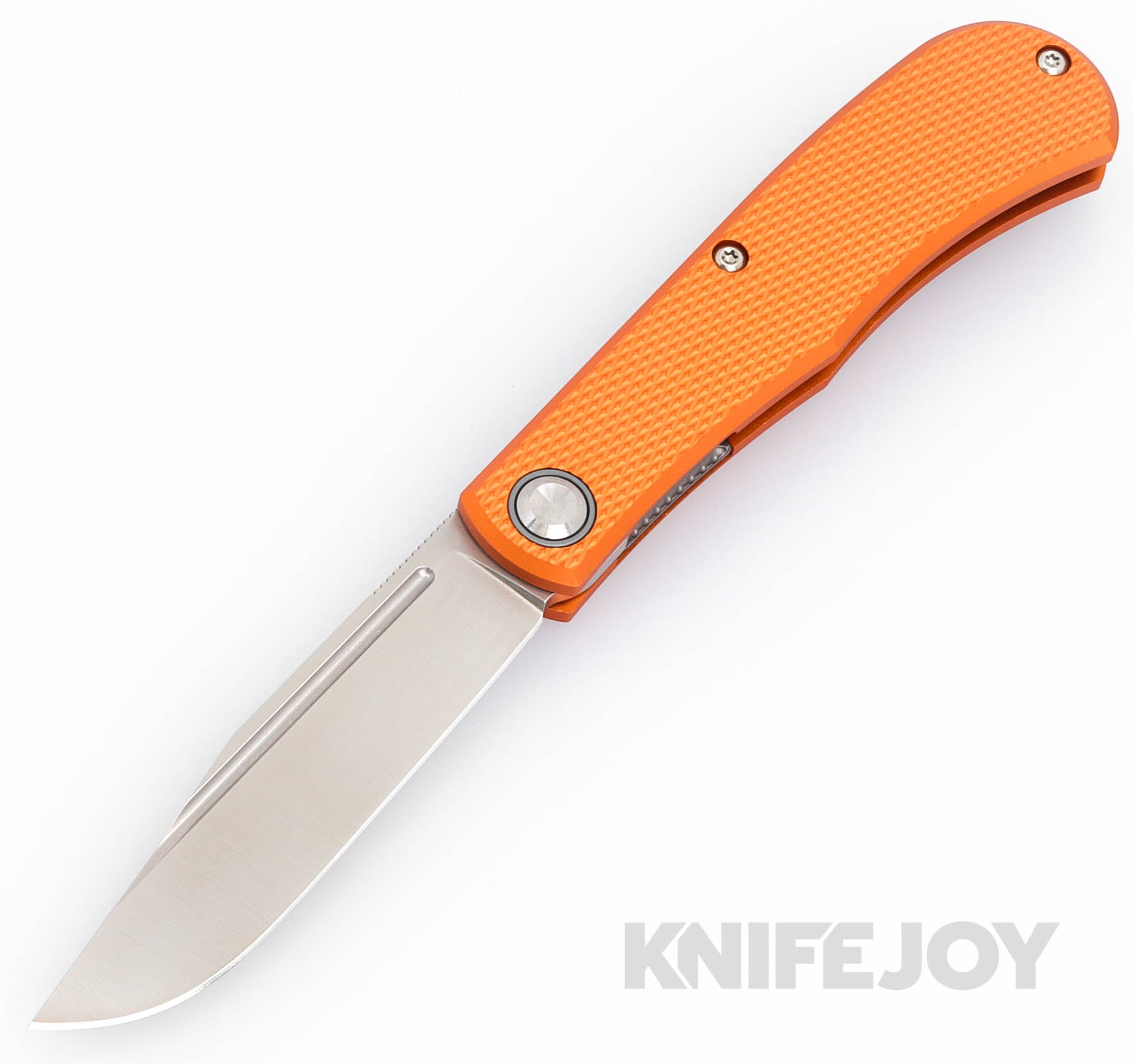 Daedalus Knife Co. "The Lab" Model Front Flipper Satin Blade with Oran ...