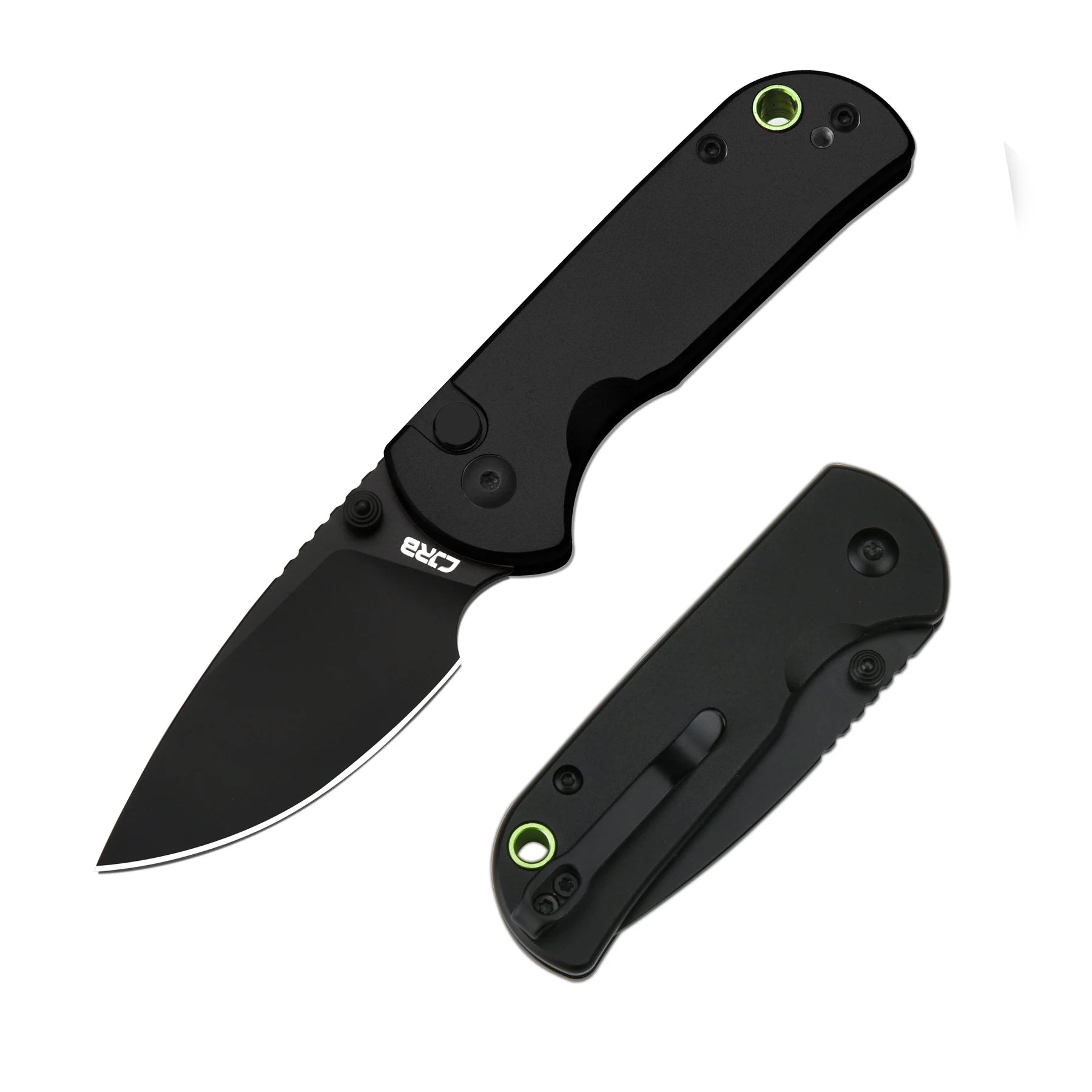 CJRB Cutlery CJRB-1934BBK Mica Button Lock Folder Black PVD Coating ...