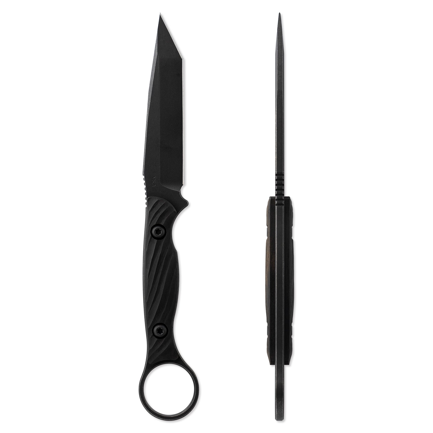 Toor Knives Serpent Outlaw Fixed Blade Black Oxide Finish Tanto Blade ...