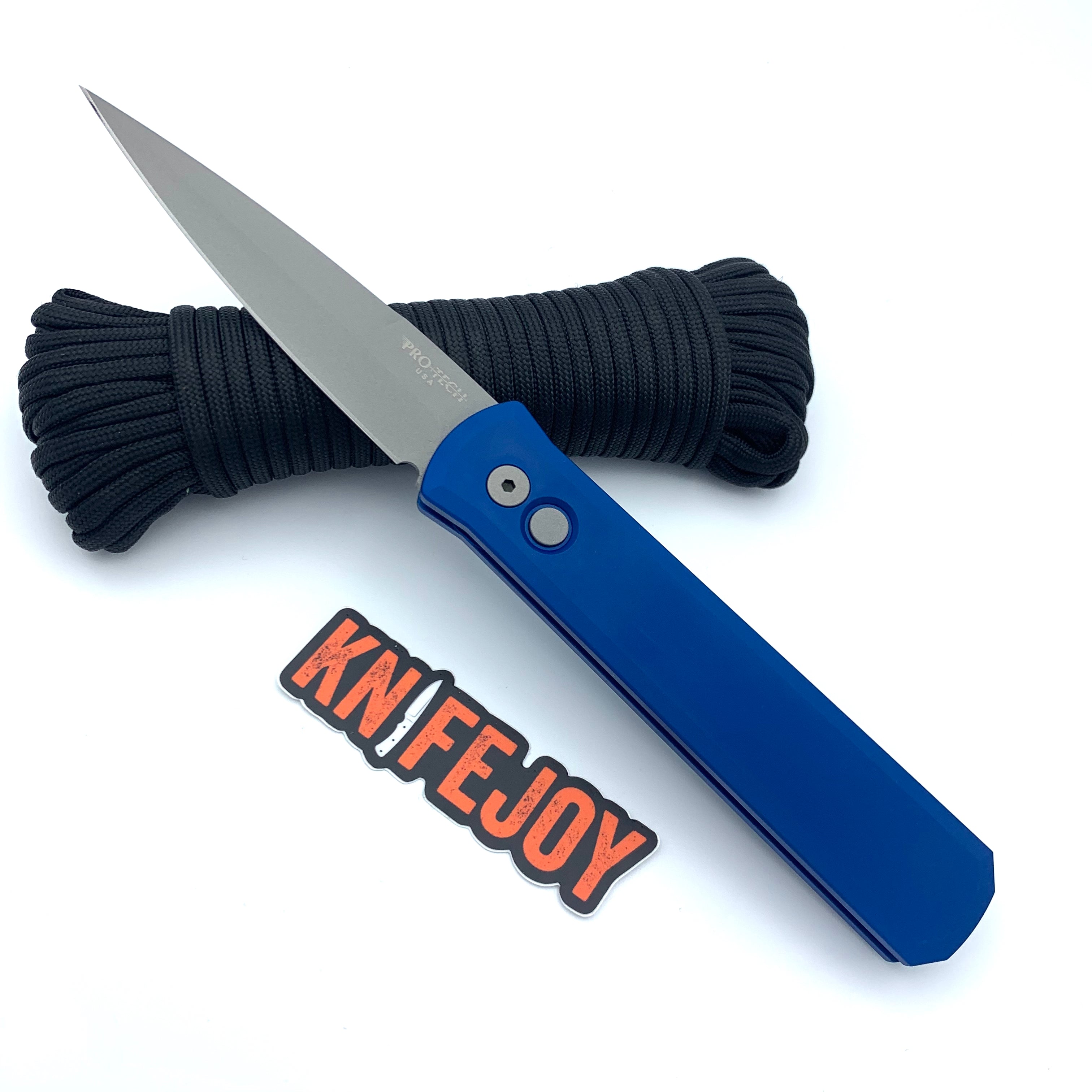 Pro-tech Knives 920-BLUE GODFATHER Auto Bead Blasted Blade with Blue A ...