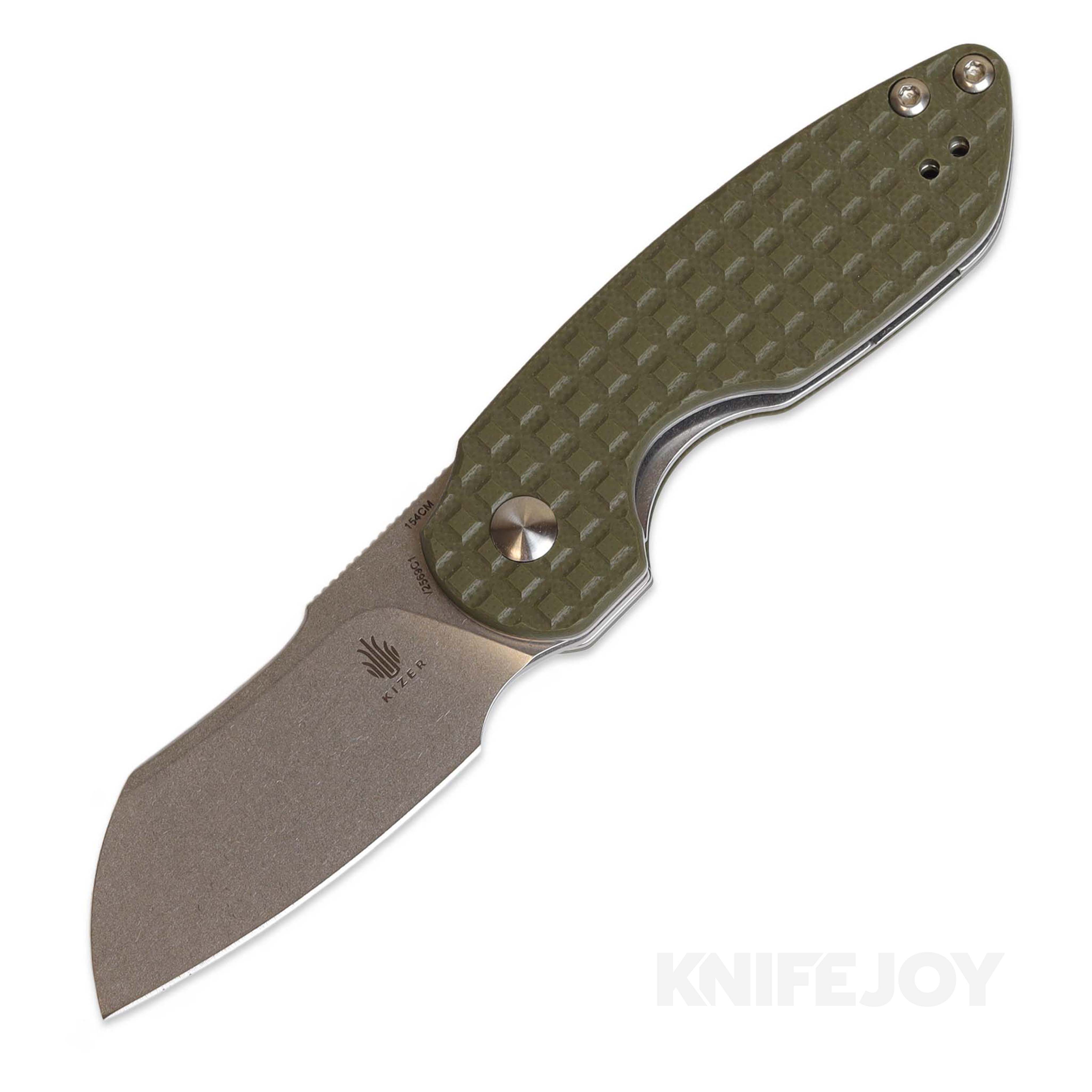 Kizer V2569C1 October Mini Frame Lock Folding 154CM Blade with Green G ...