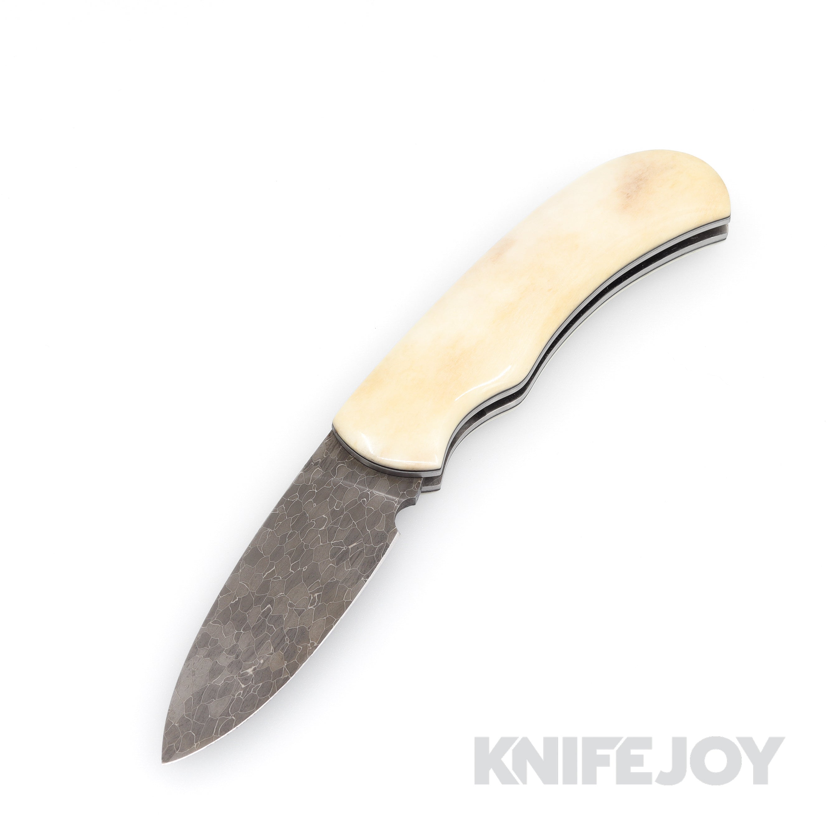 Tinus Stone STONE158 Hunter Slipjoint Nebula Pattern Carbon Damascus B ...