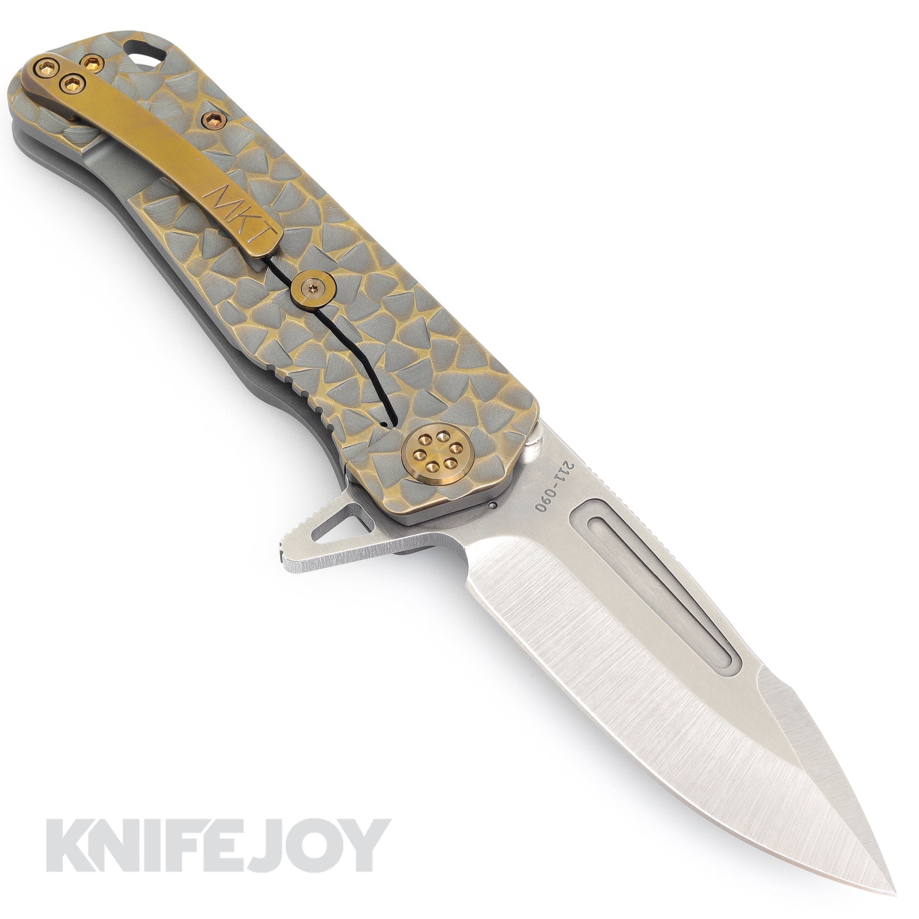 Medford Knives Proxima S45VN Tumbled Blade with BB/ Blue with Bronze P ...
