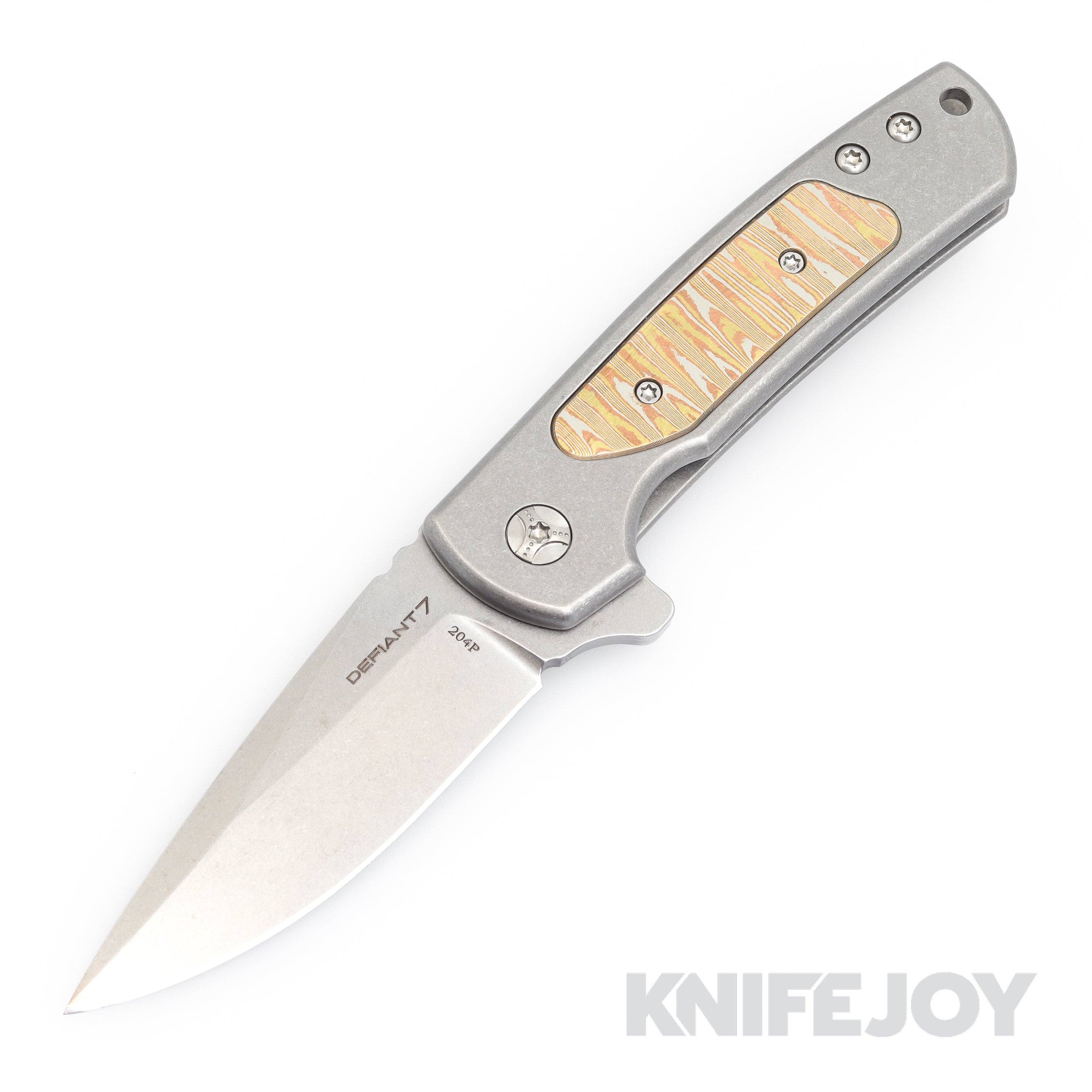 Les George Defiant 7 Servo Mokume Insert Flipper Knife – KnifeJoy