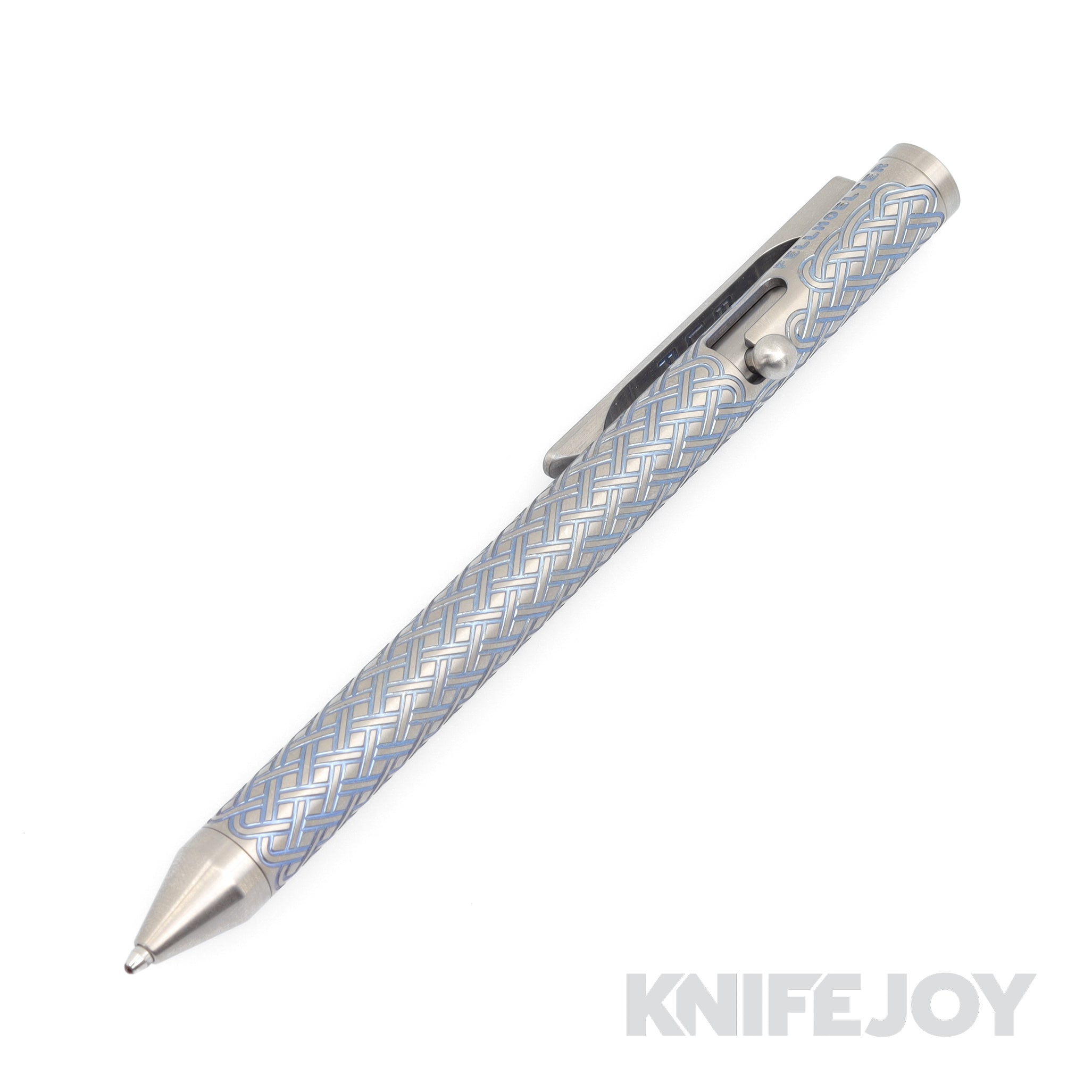 Fellhoelter/ Captain Axel Tibolt Engraved Celtic Blue Titanium Pen/ Bl ...