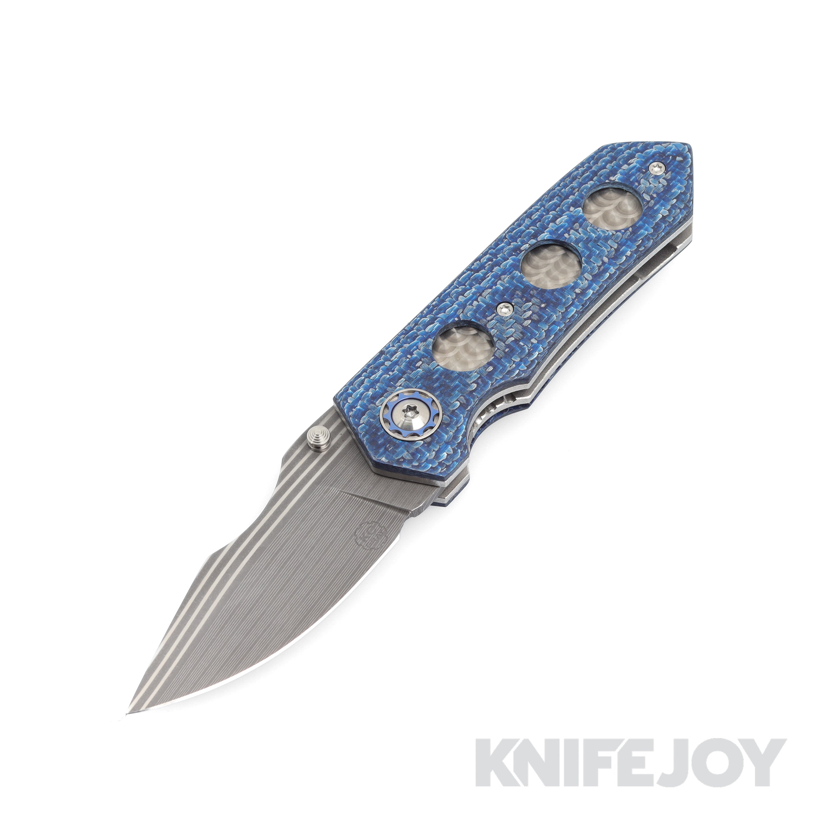 K.C. Gray Knives Custom Squeegee Chad Nichols Bacon Blade with Blue Tw ...