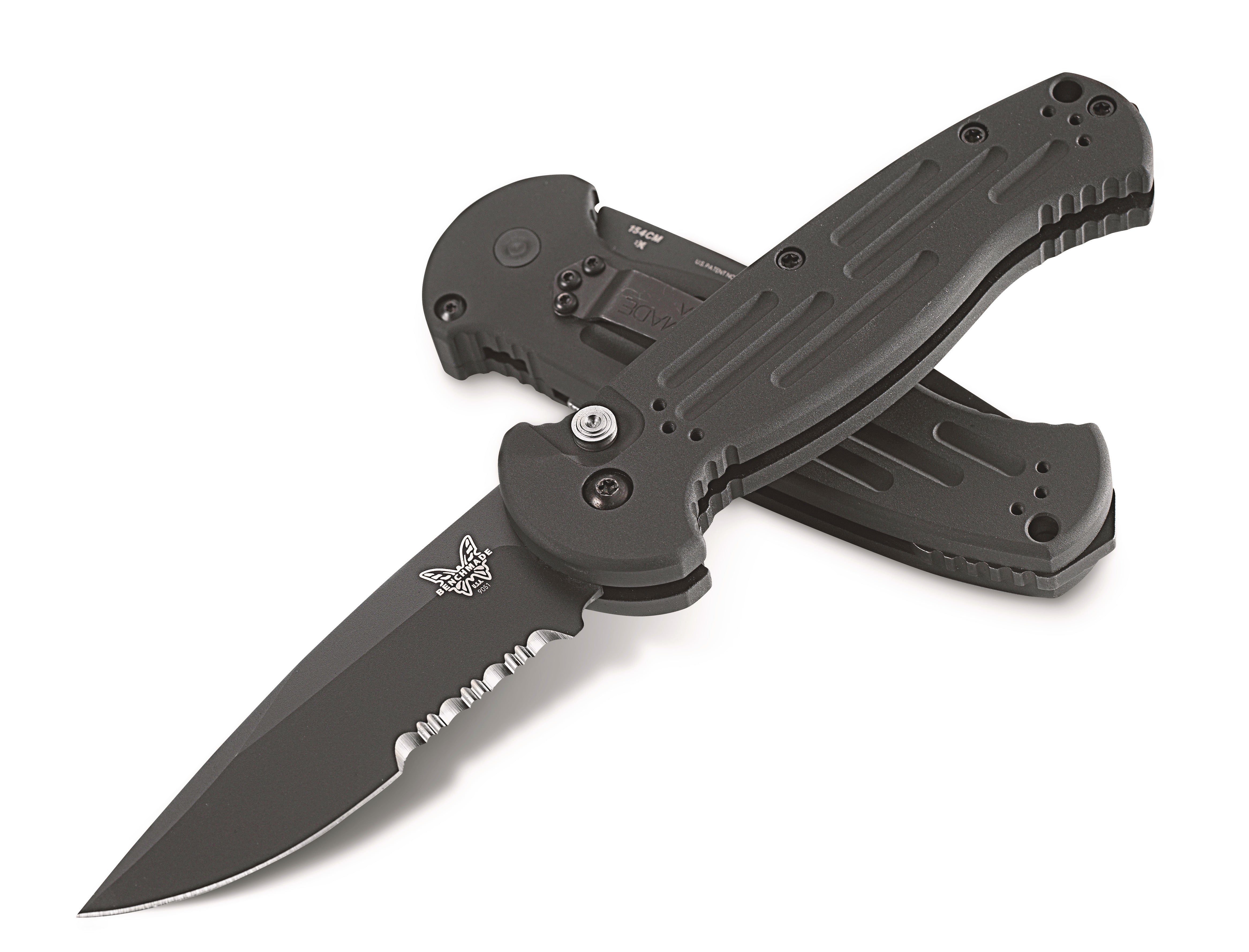 Benchmade AFO-II 9051SBK Auto Knife Partially Serrated Coated Blade wi ...