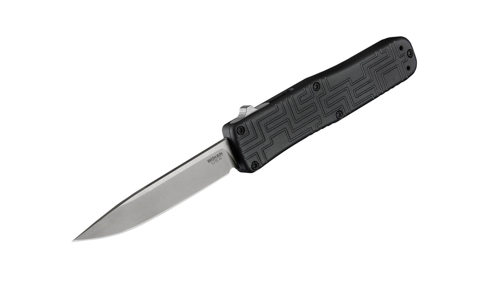 Boker Knives Boker Plus 06EX260 Auto OTF Black Aluminum Handle and Pla ...