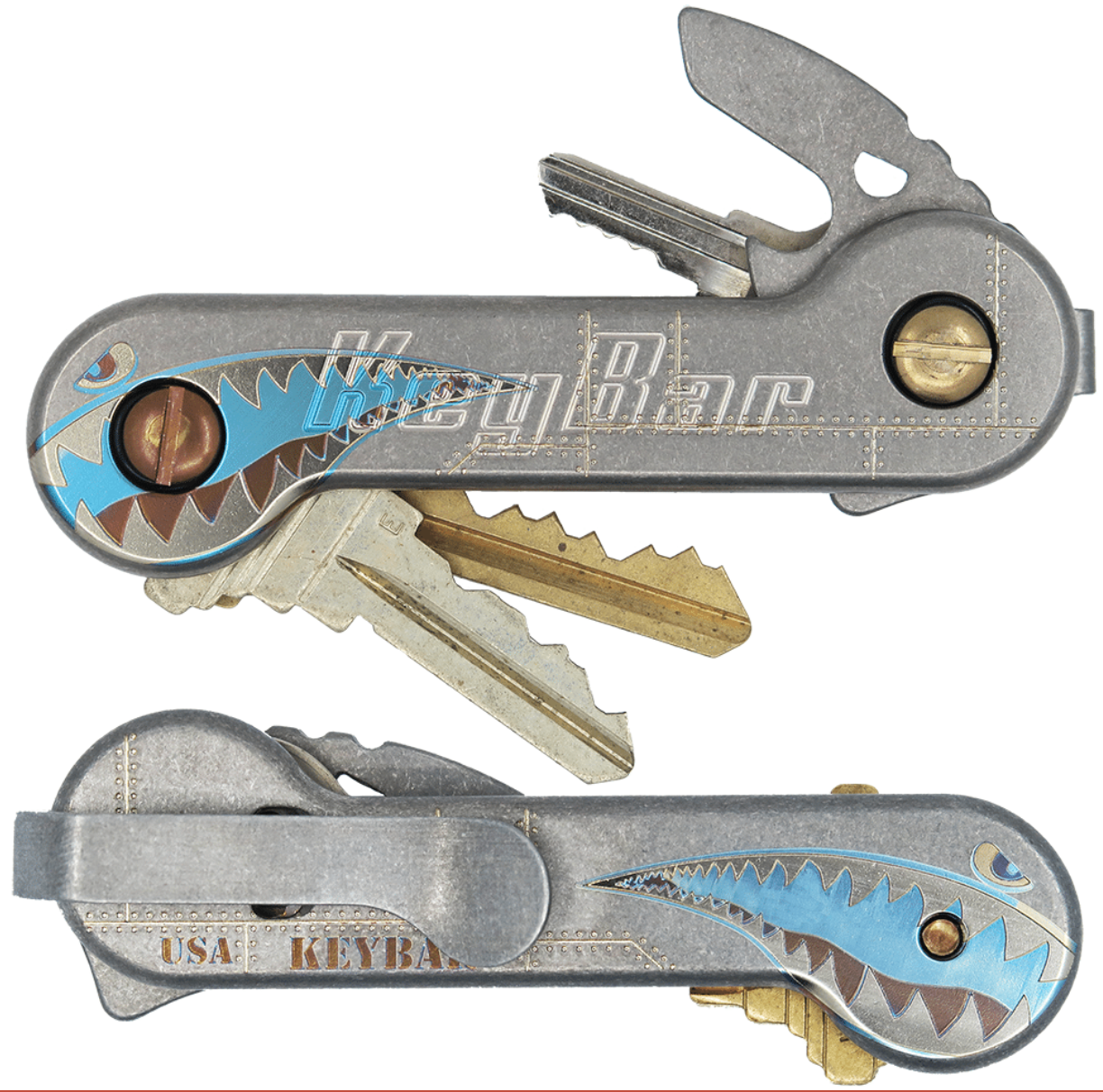 KeyBar Titanium Bomber Custom Laser Design – KnifeJoy