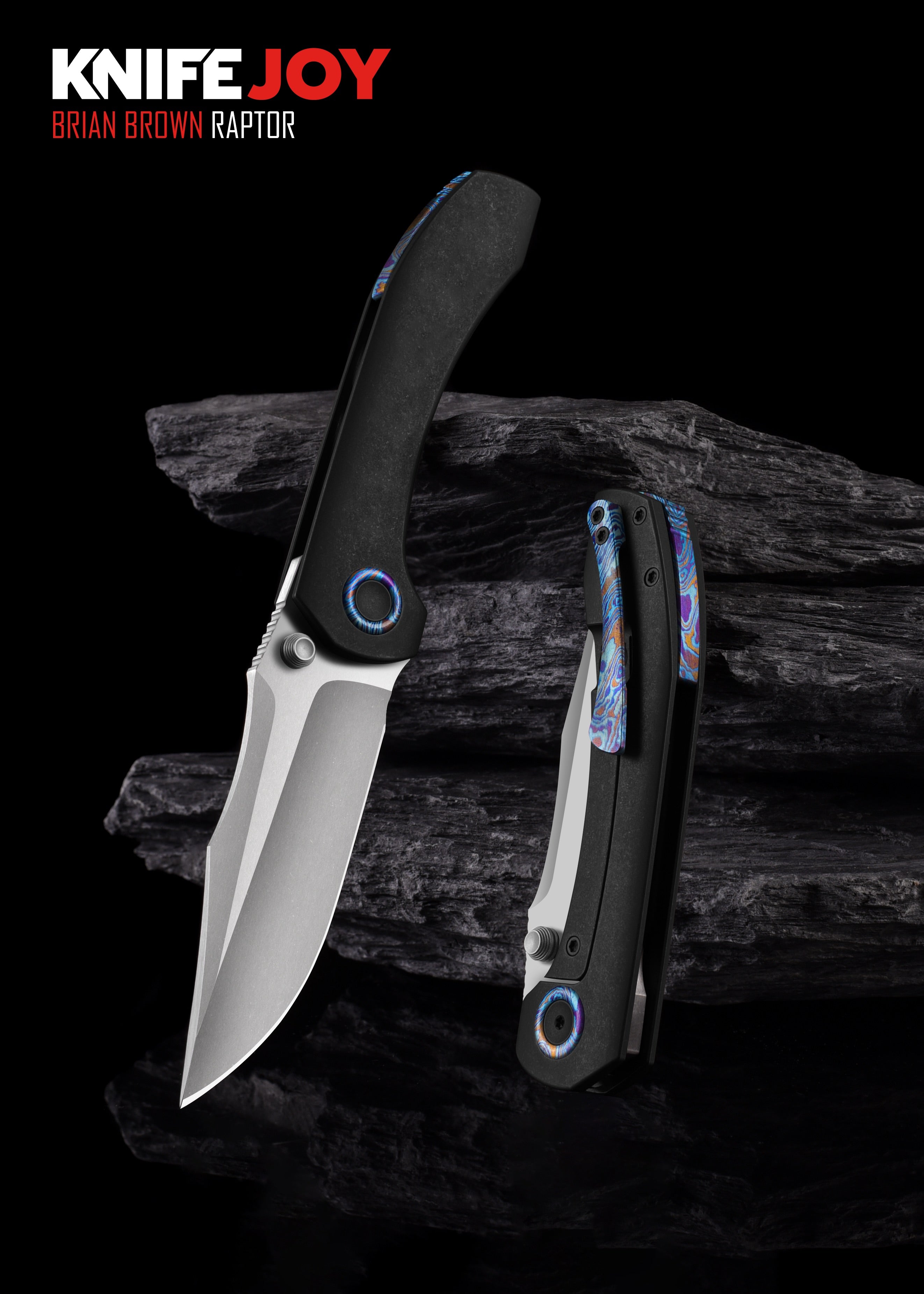 Brian Brown Knives Raptor V2 Hand Rubbed Satin Blade with Titanium Bea ...