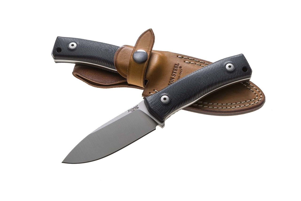 Lionsteel M4 G10 Knife - Fixed Blade M390 satin G10 handle, leather sh ...